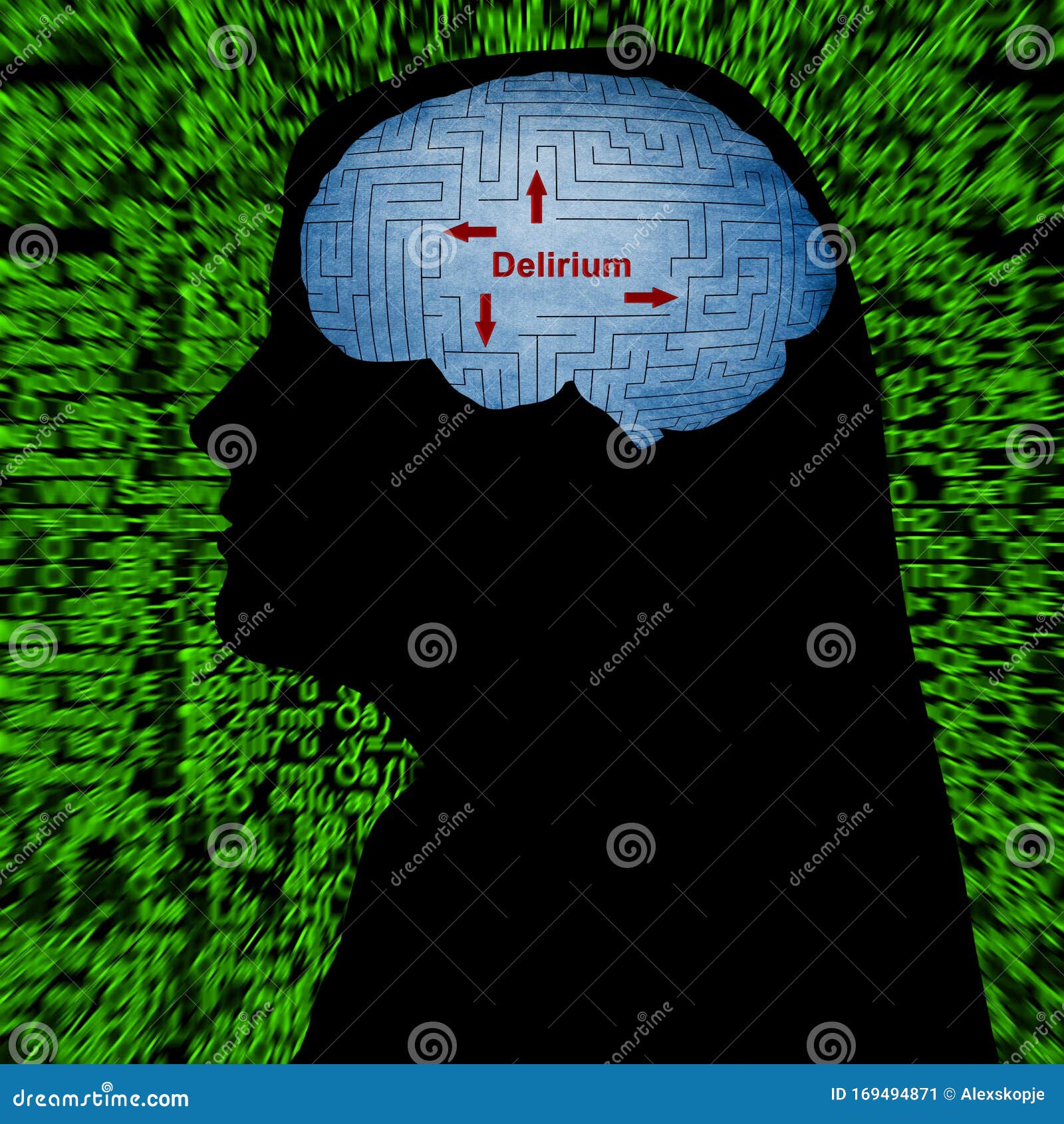 Delirium in mind stock illustration. Illustration of cloud - 169494871