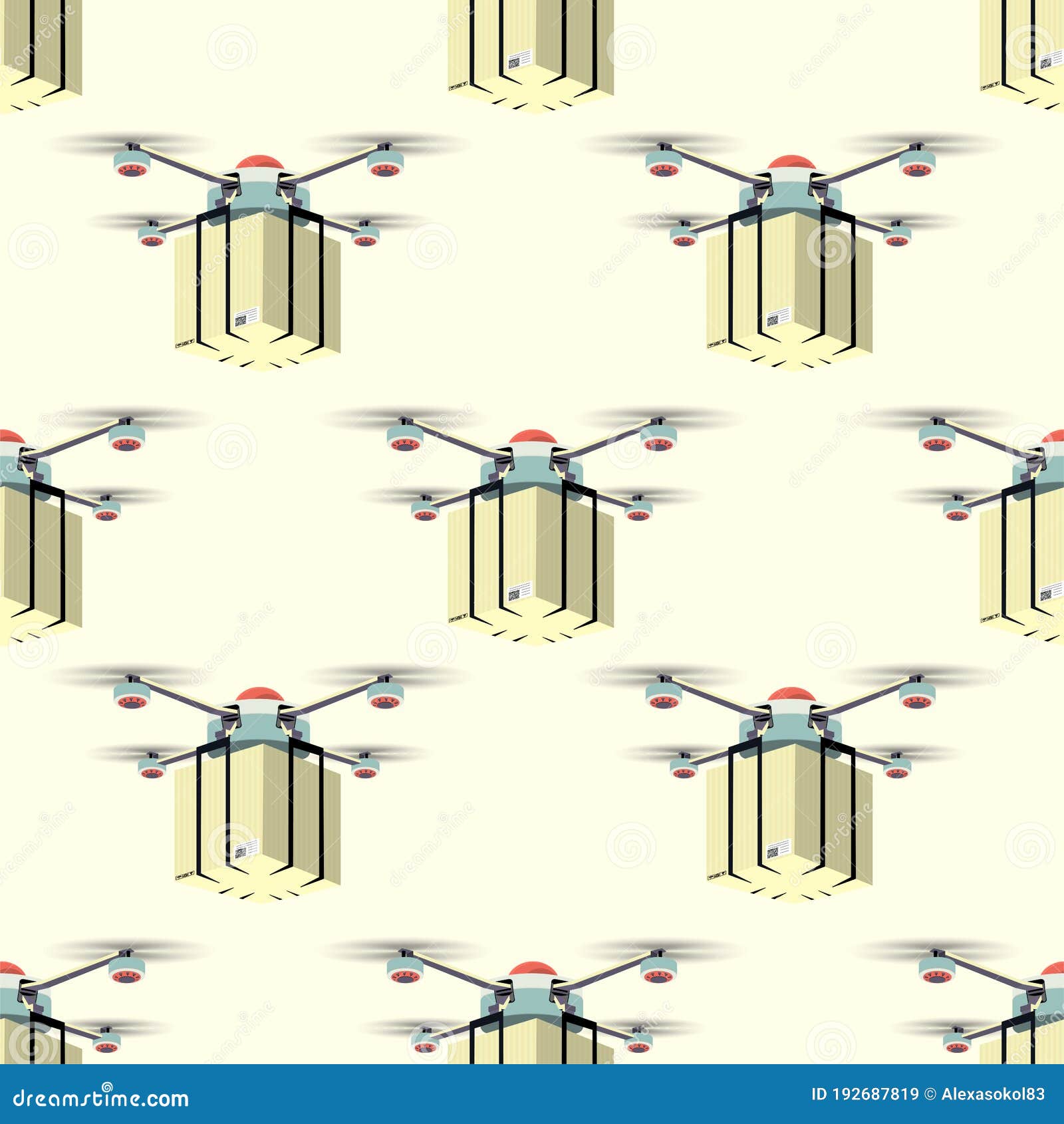 Concept for Delivery Service. Pattern of Delivery Drone with Package ...