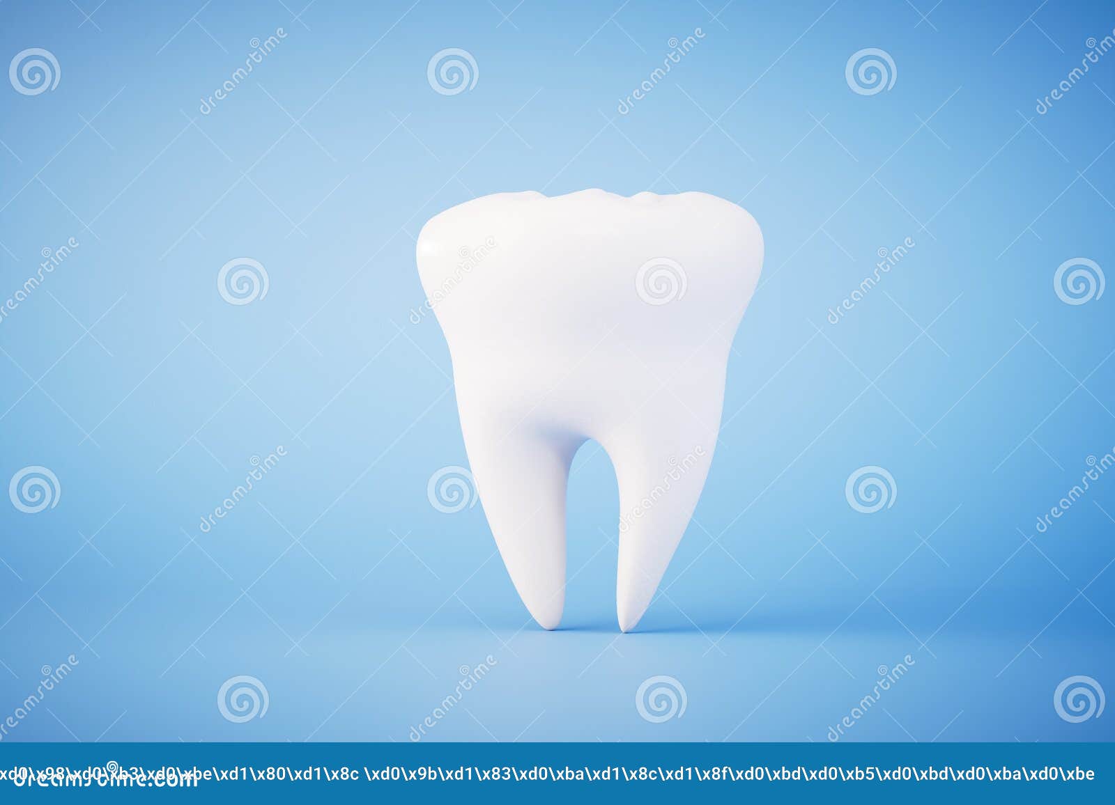 The Concept of Dental Treatment. a Multi-rooted Tooth on a Blue ...