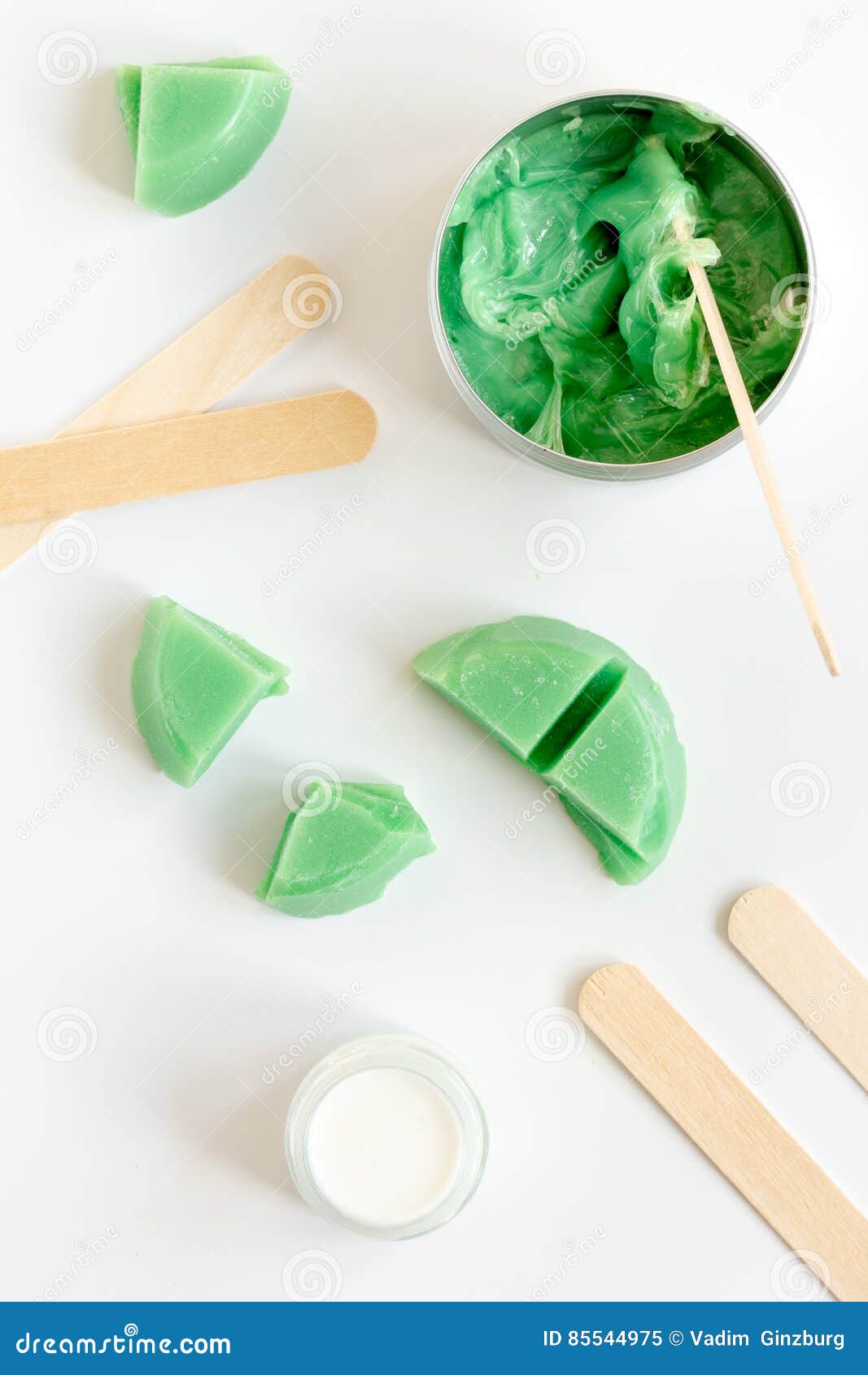 Concept Depilation with Wax on White Background Top View Stock Image ...