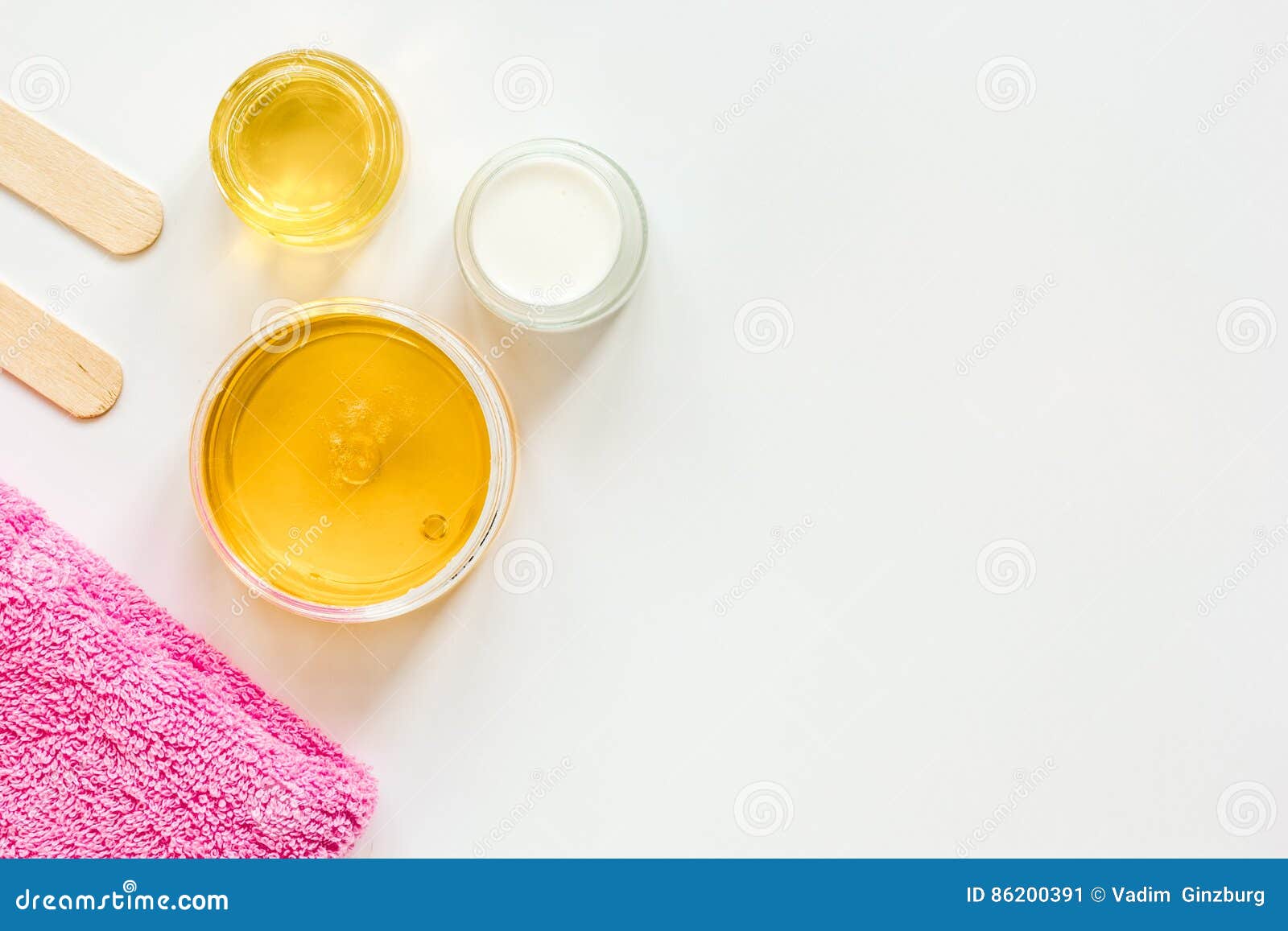 Concept Depilation with Wax on White Background Top View Stock Image ...