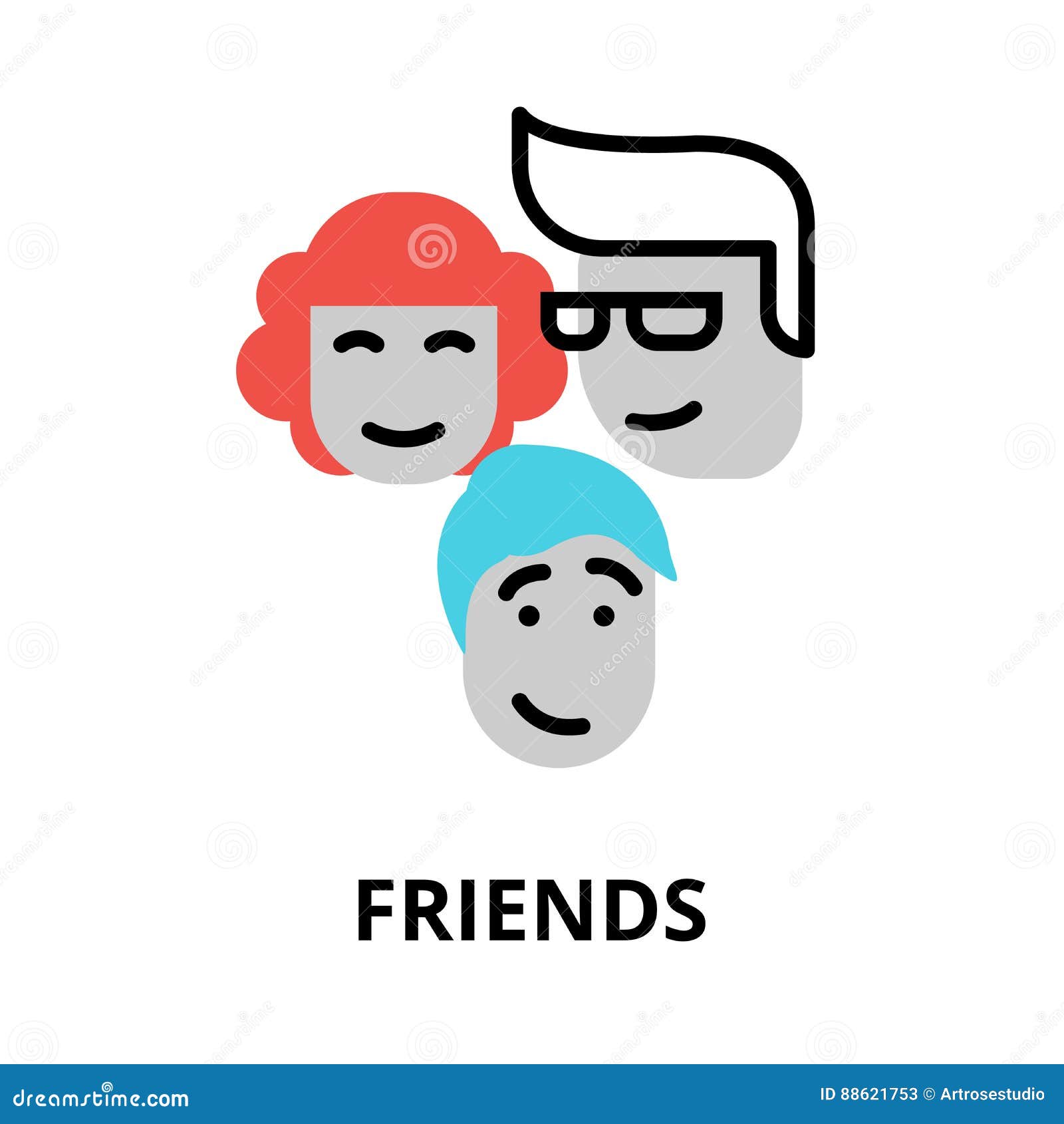 Concept Des Amis, Illustration De Vecteur Illustration de Vecteur ...