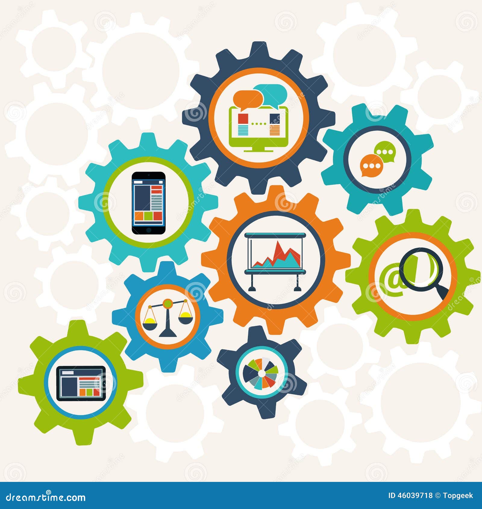 Concept Des Processus D'affaires D'interconnexion Illustration de Vecteur - Illustration du ...