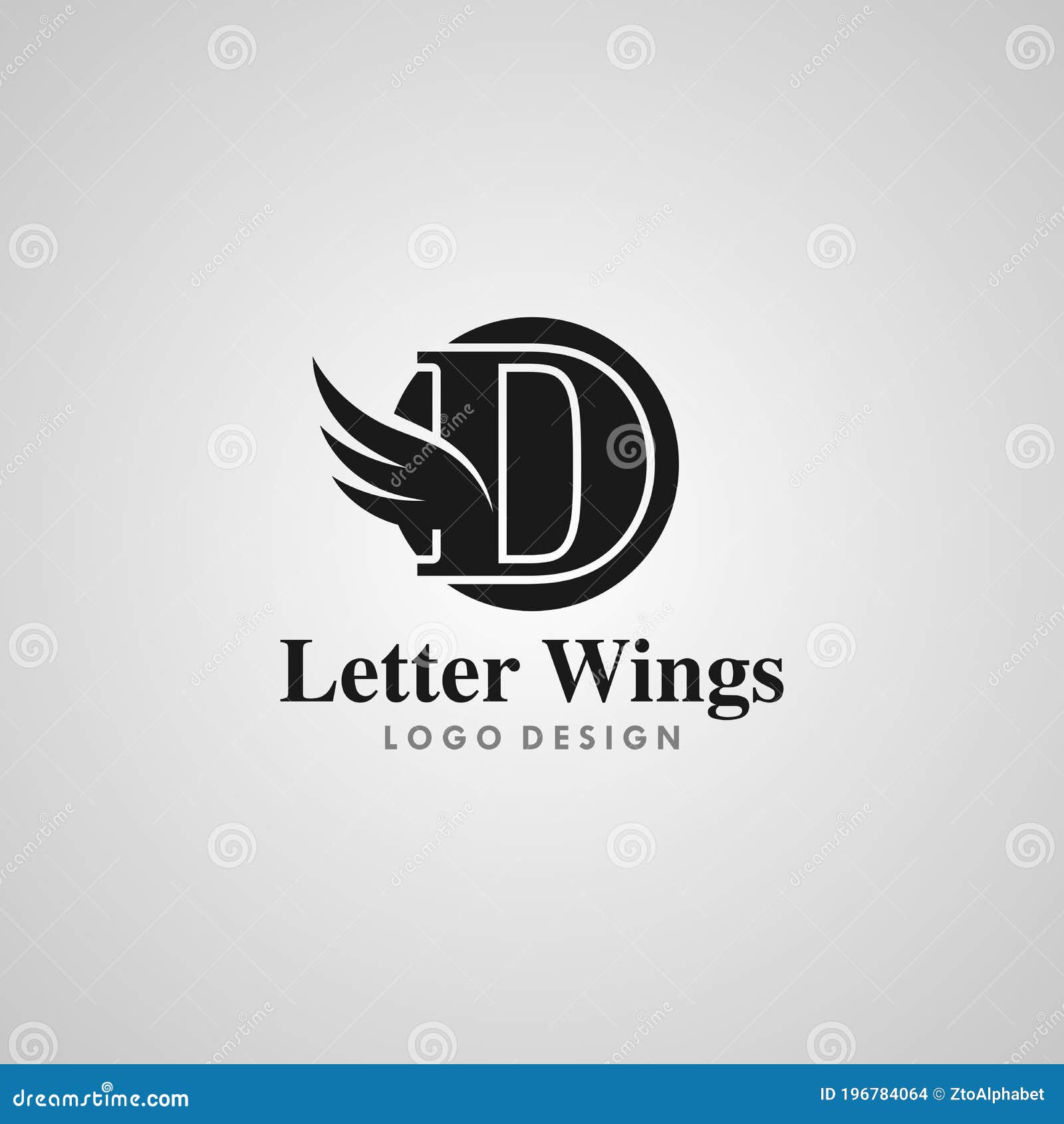 D Letter Wings Logo Template Stock Vector - Illustration of business ...