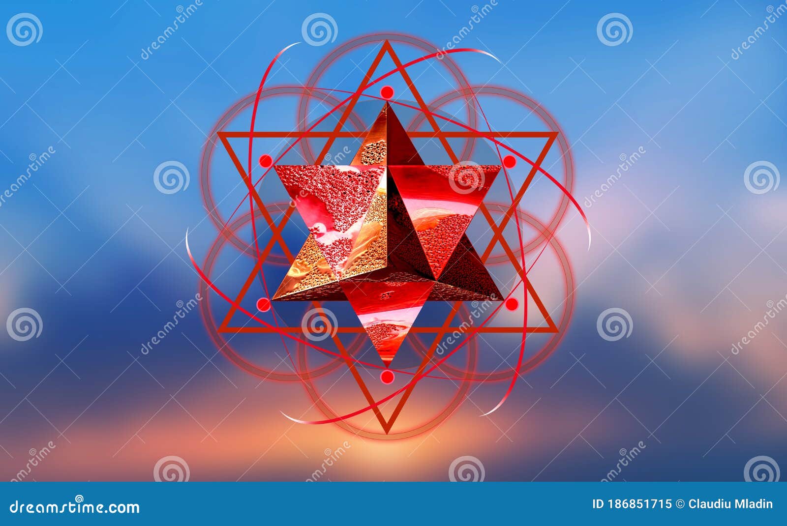 Concept Design of Red Circles and Triangles Interlocked Composing a ...