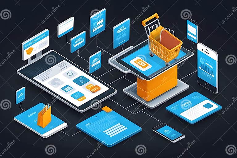 A Concept of Developing E Commerce in the Modern World Stock Image ...