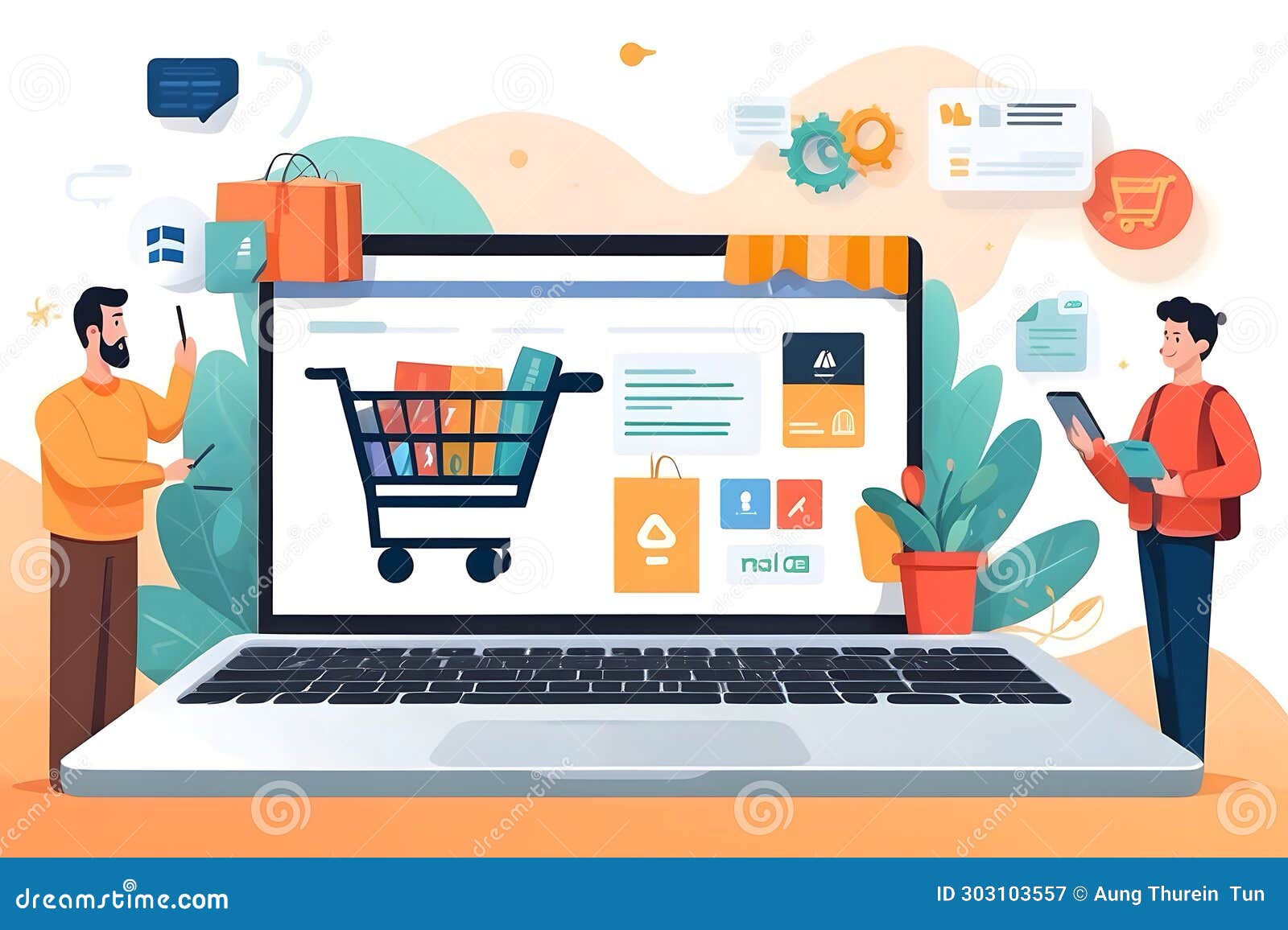 A Concept of a Developing E Commerce in the Modern World Stock Image ...