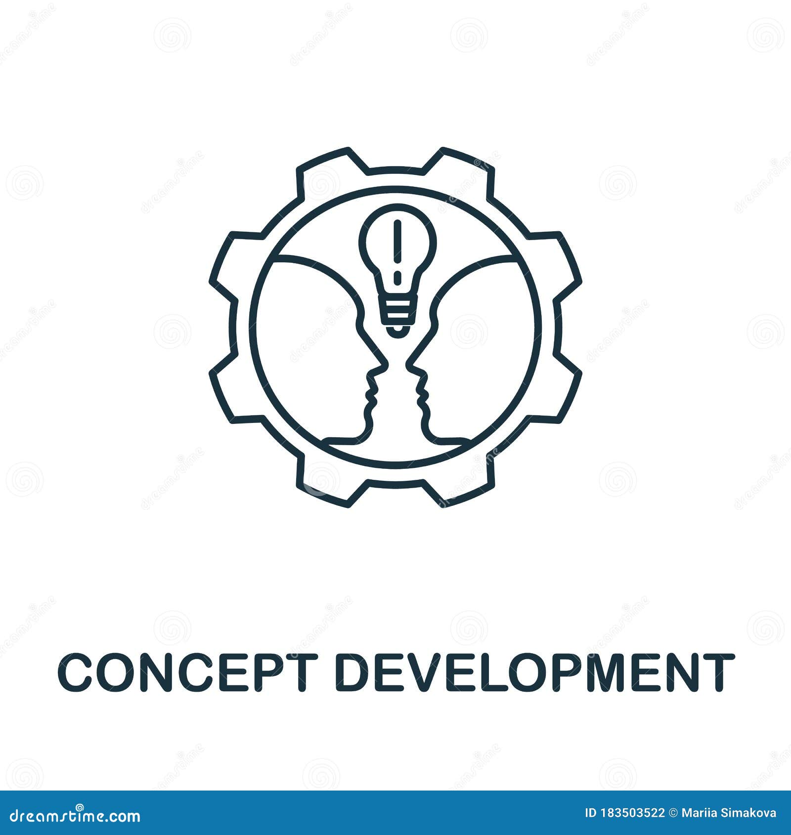 Concept Development Icon from 3d Printing Collection. Simple Line ...