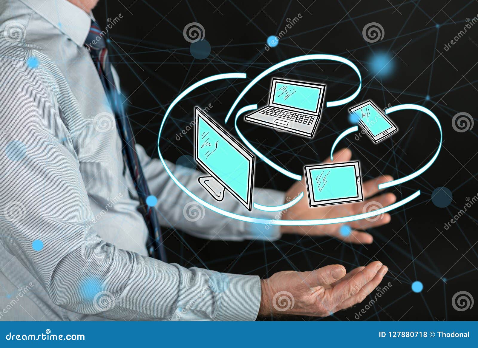 Concept of Devices Connection Stock Photo - Image of phone, internet ...