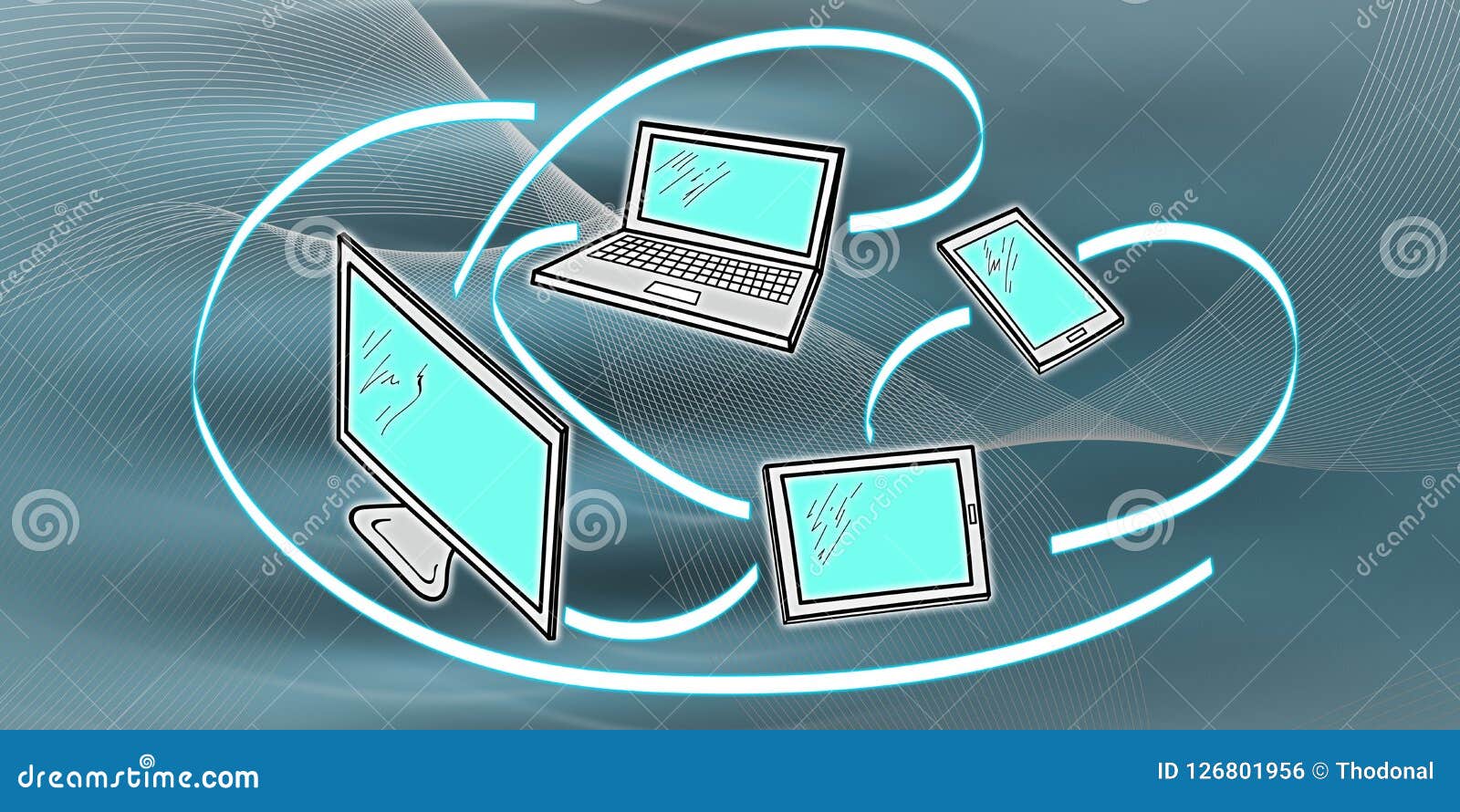 Concept of Devices Connection Stock Illustration - Illustration of ...