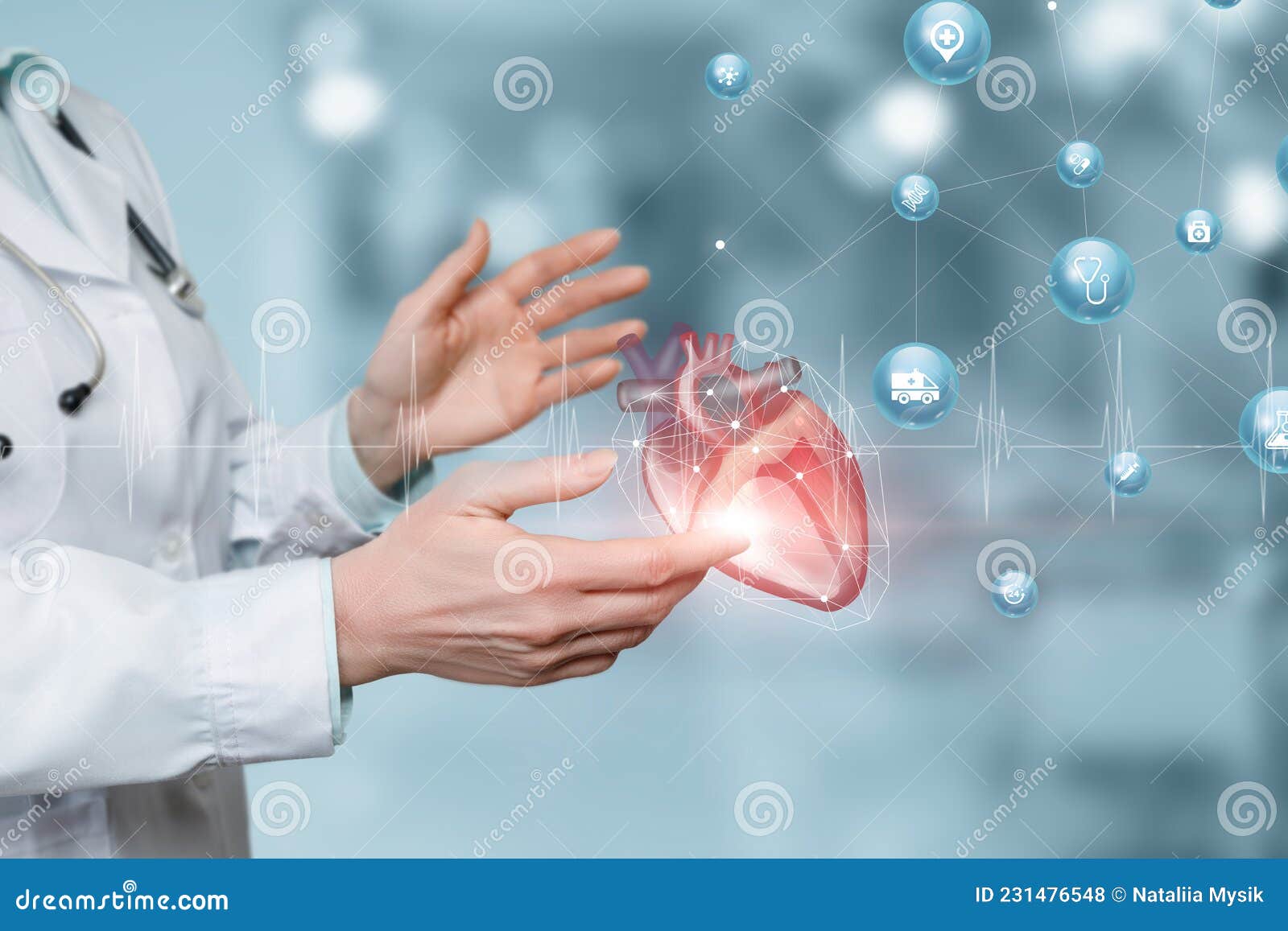 Concept of Diagnostics Treatment with Modern Methods of the Heart Stock ...
