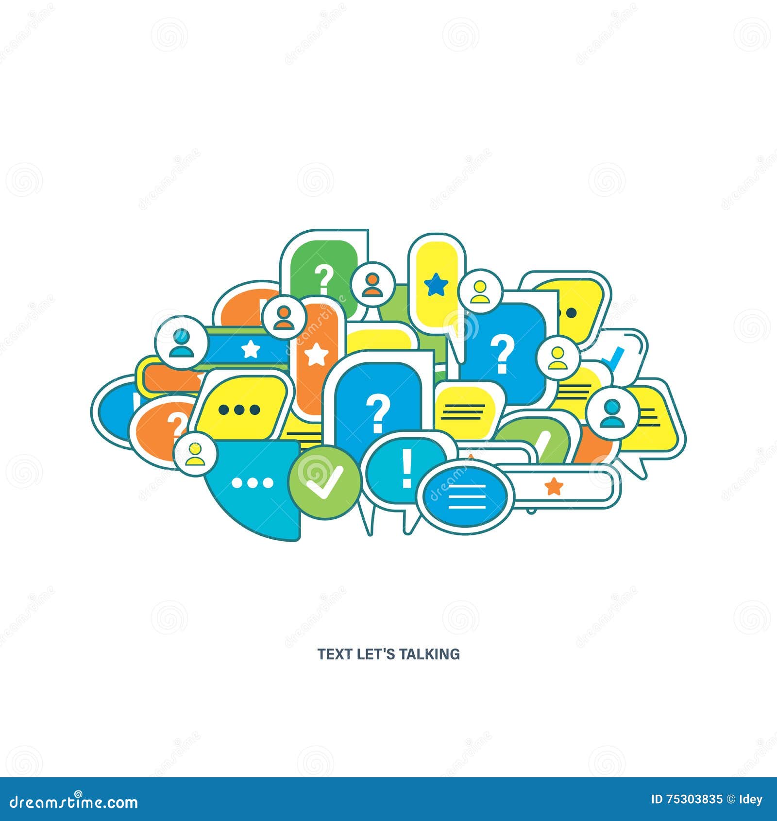 The Concept Of Dialogue, Speech Bubbles With Symbols Communication ...