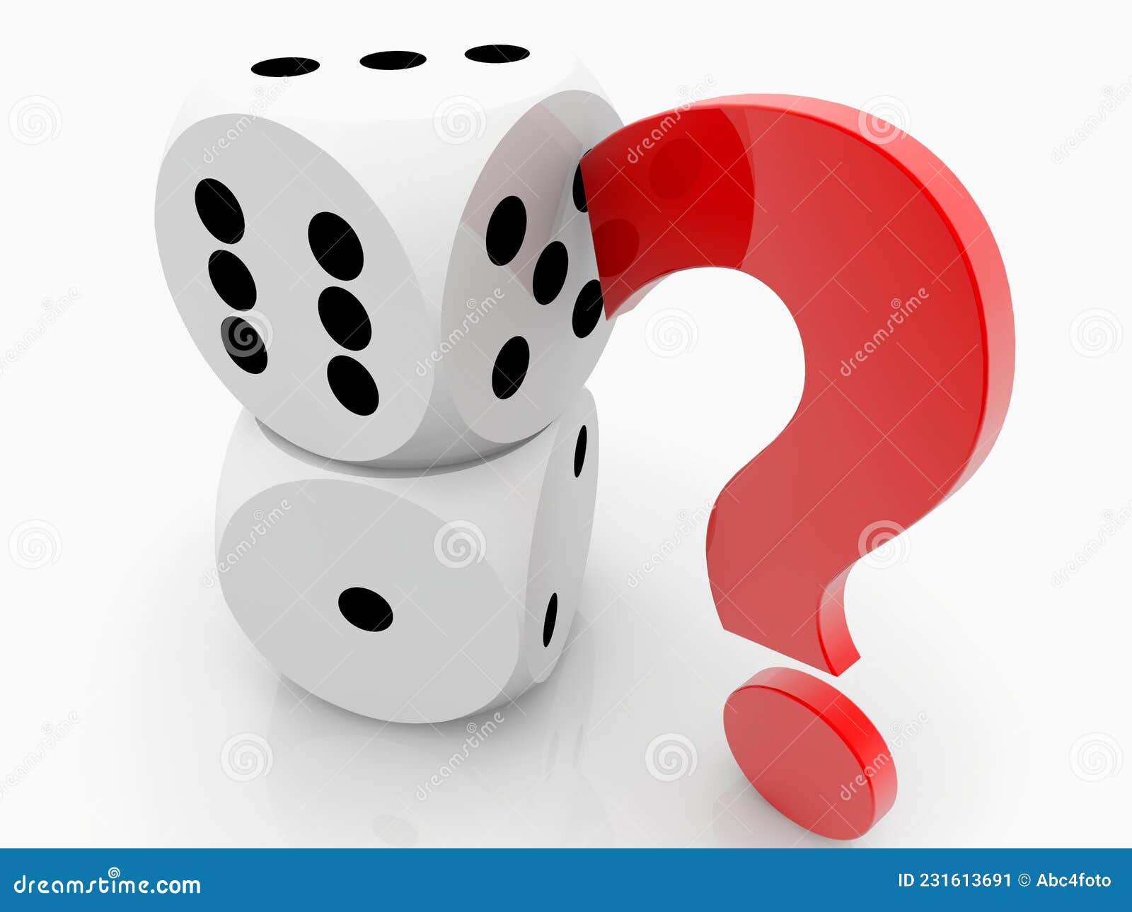 Concept of Dice and Question Mark Stock Illustration - Illustration of ...