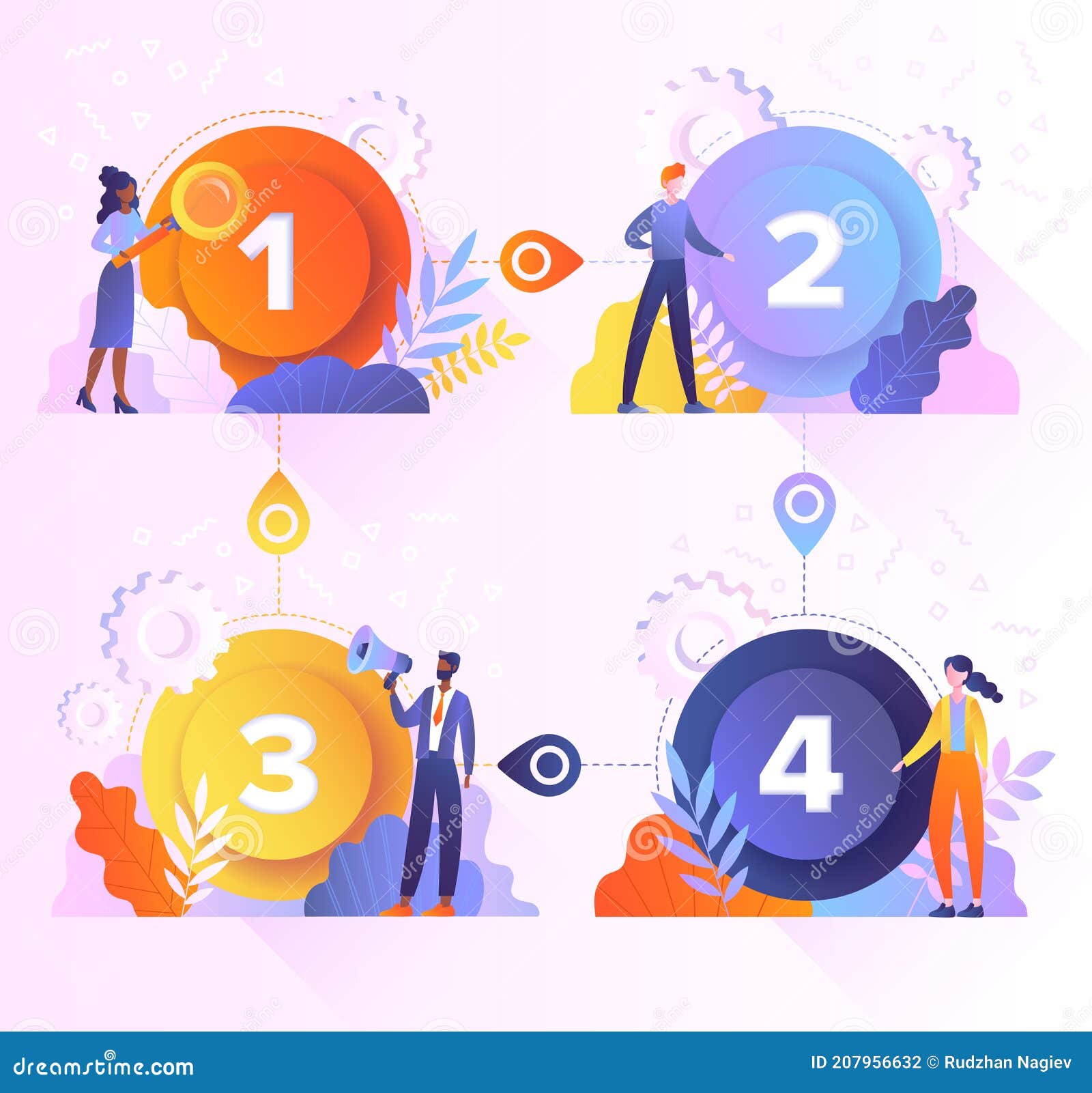 The Concept of Different Options, Steps or Processes Stock Illustration ...