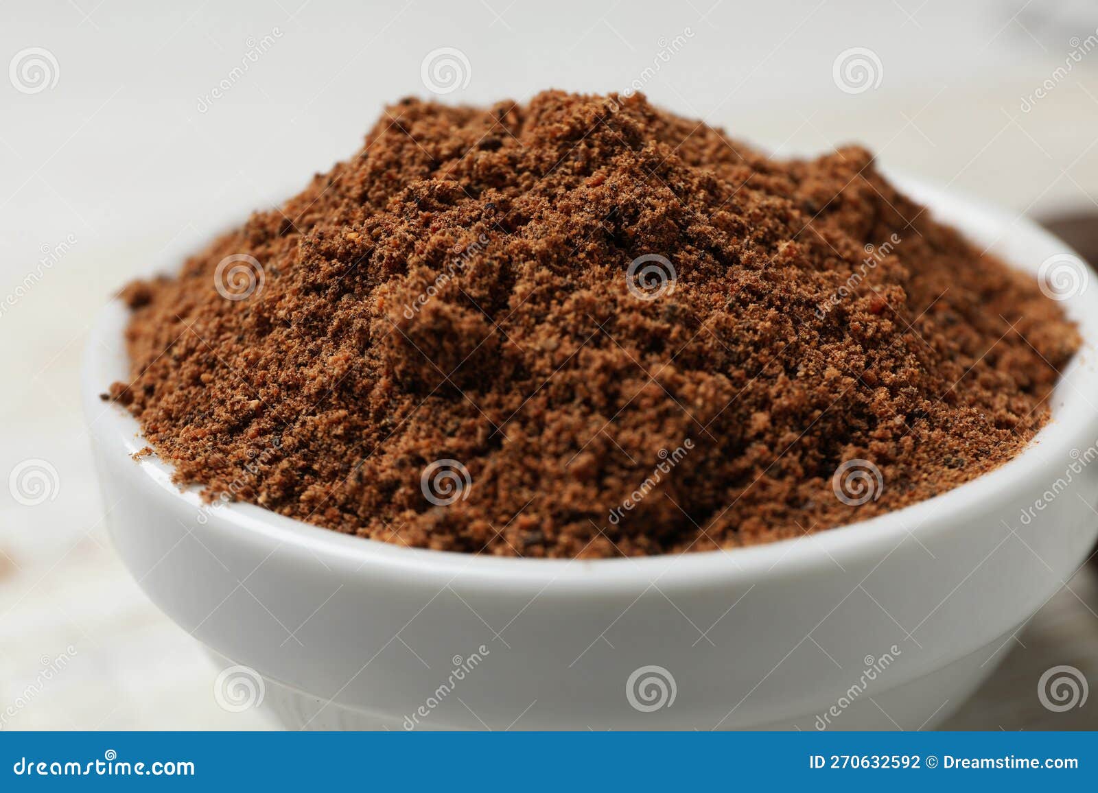 Concept of Different Spices and Condiments, Nutmeg Powder Stock Photo ...