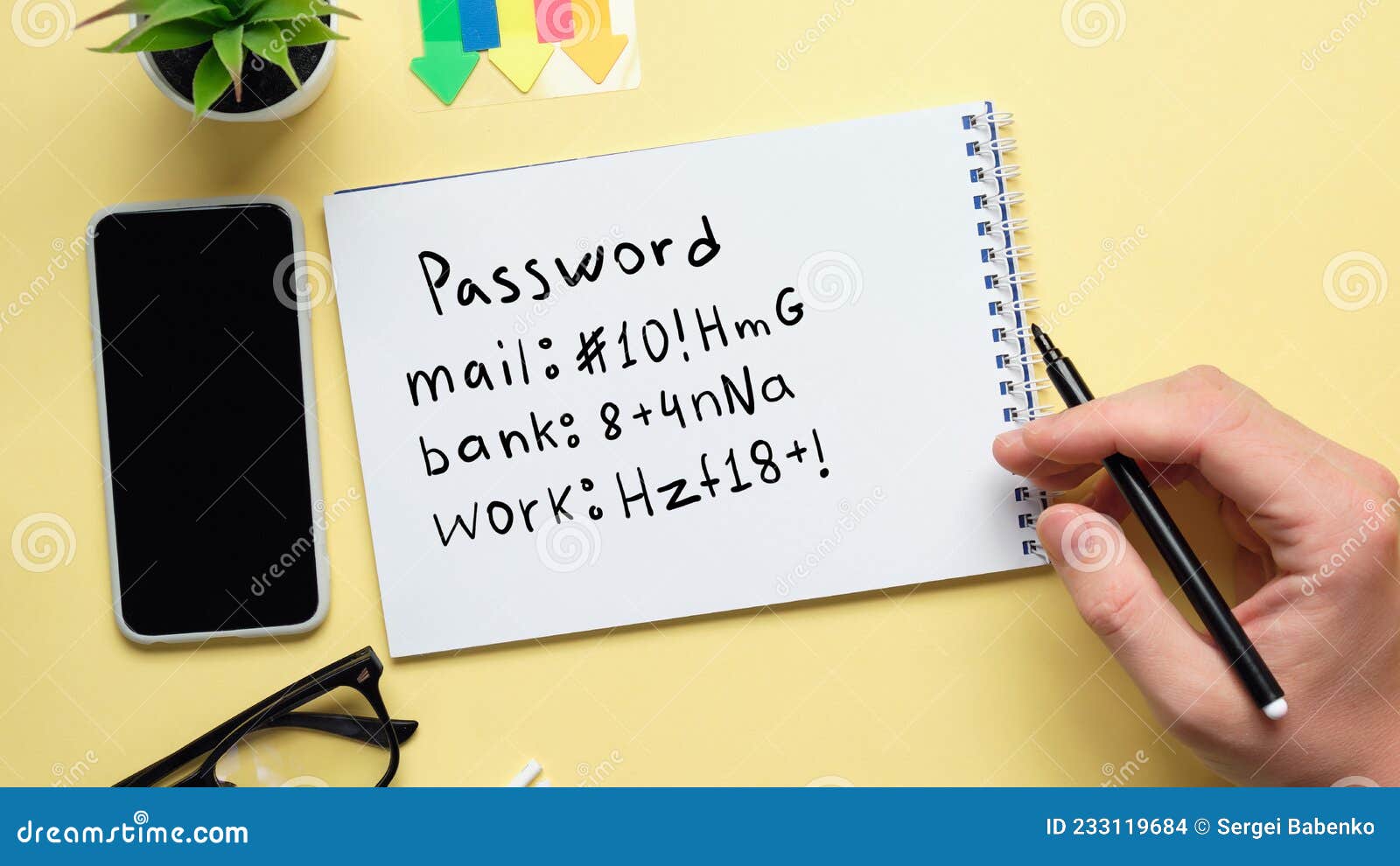The Concept of Difficult Passwords from the Mail, Bank and Work Written ...