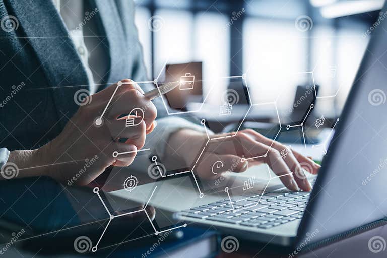 The Concept of Digital Business Process Management Stock Image - Image ...