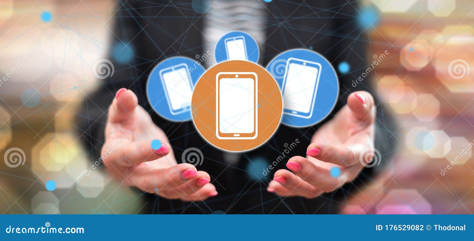 Concept of Digital Communication Stock Photo - Image of cellphone, mail ...