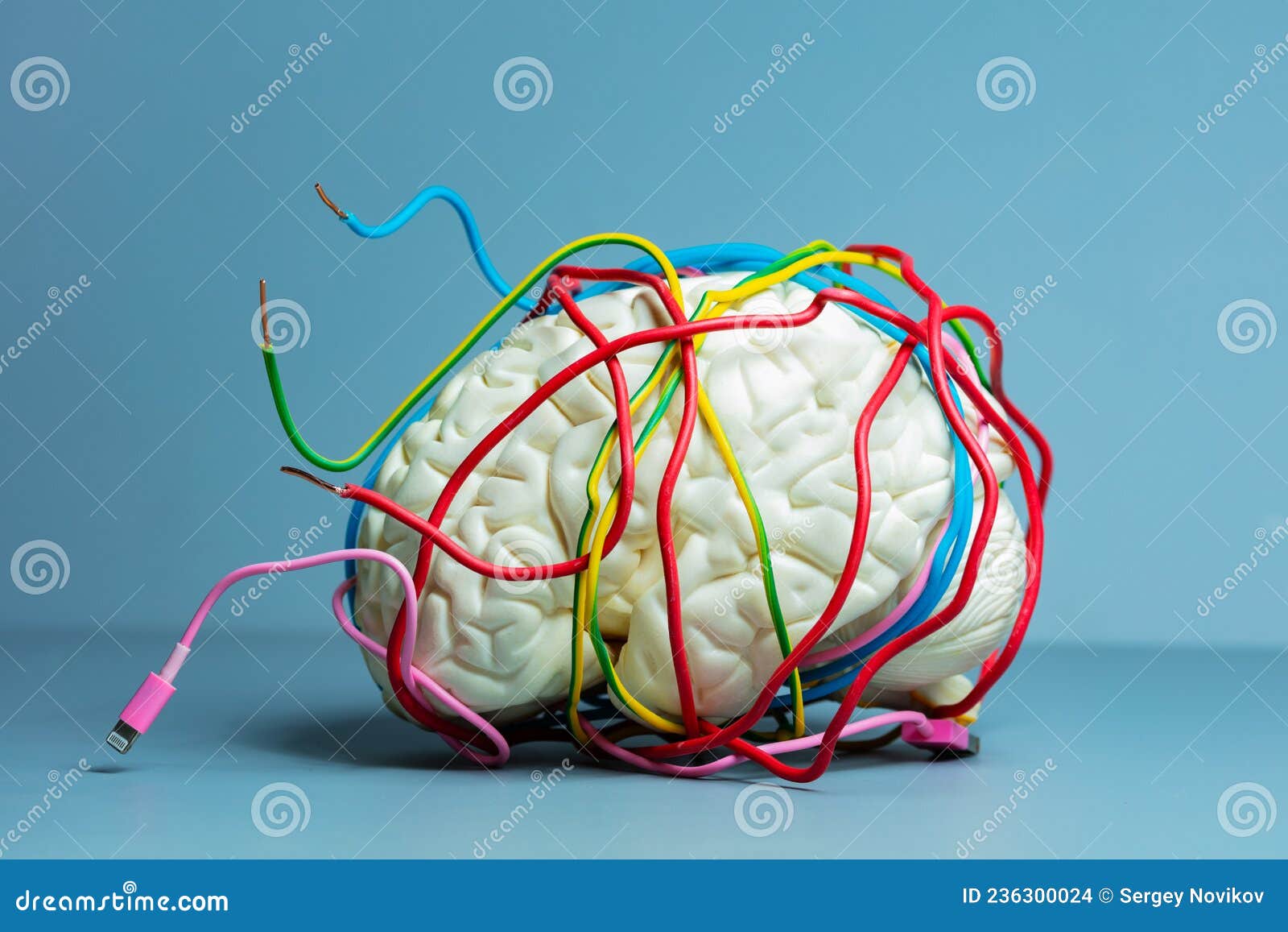 Concept of Digital Confusion Brain Trapped in Wire Stock Photo - Image ...
