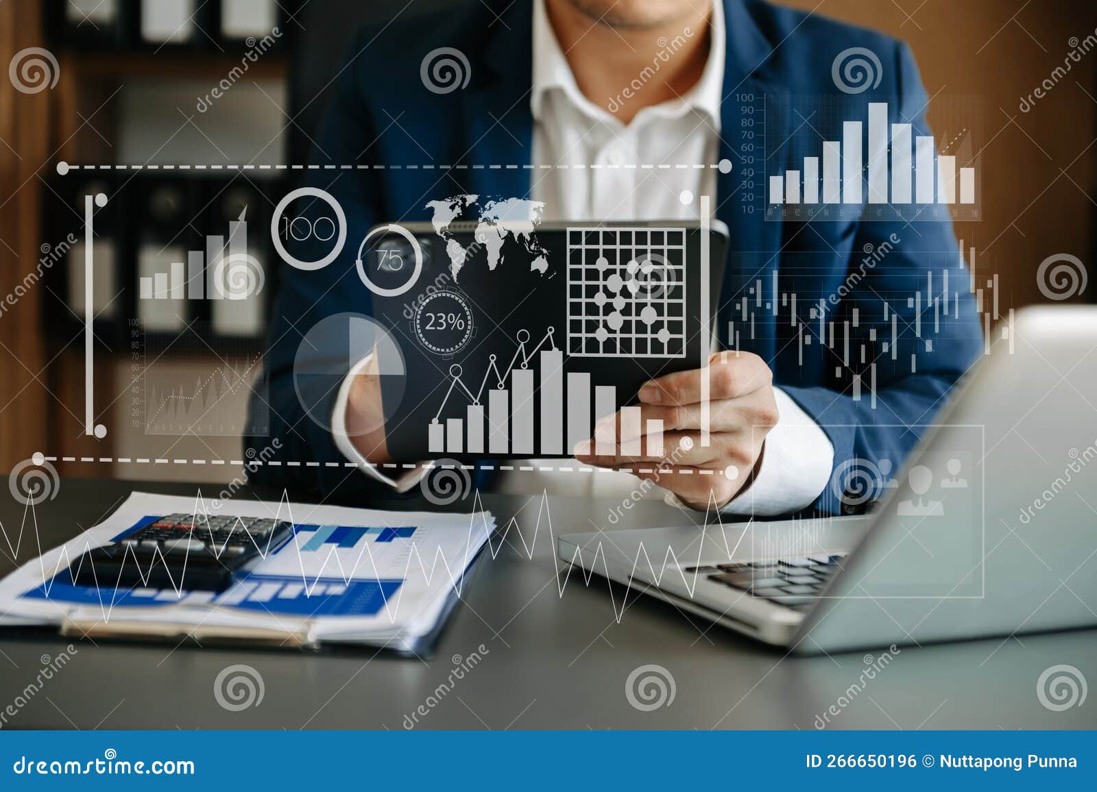 Concept of Digital Diagram,graph Interfaces,virtual Icon. Team of ...