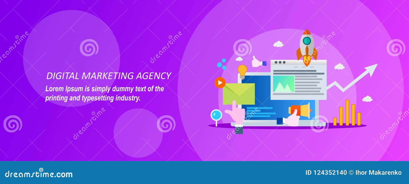 Concept for Digital Marketing Agency on a Violet Background Stock ... Concept for Digital Marketing Agency on a Violet Background Stock ...