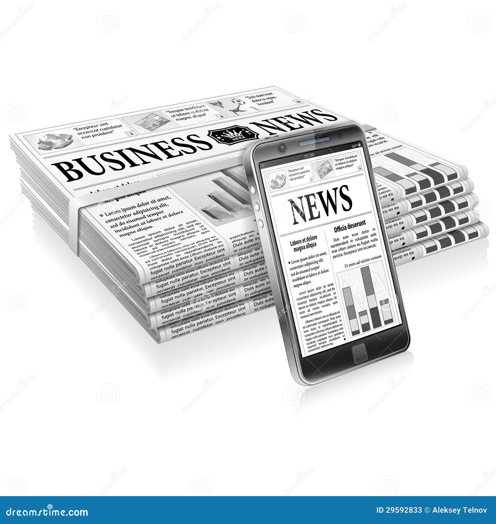 Concept - Digital News stock vector. Illustration of graphic - 29592833