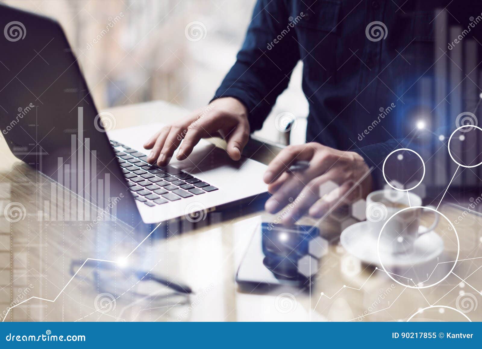 Concept of Digital Screen,virtual Connection Icon,diagram,graph ...