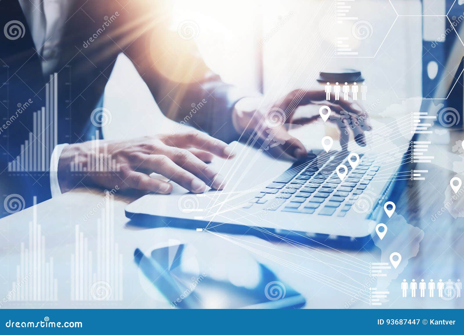 Concept of Digital Screen,virtual Connection Icon,diagram,graph ...