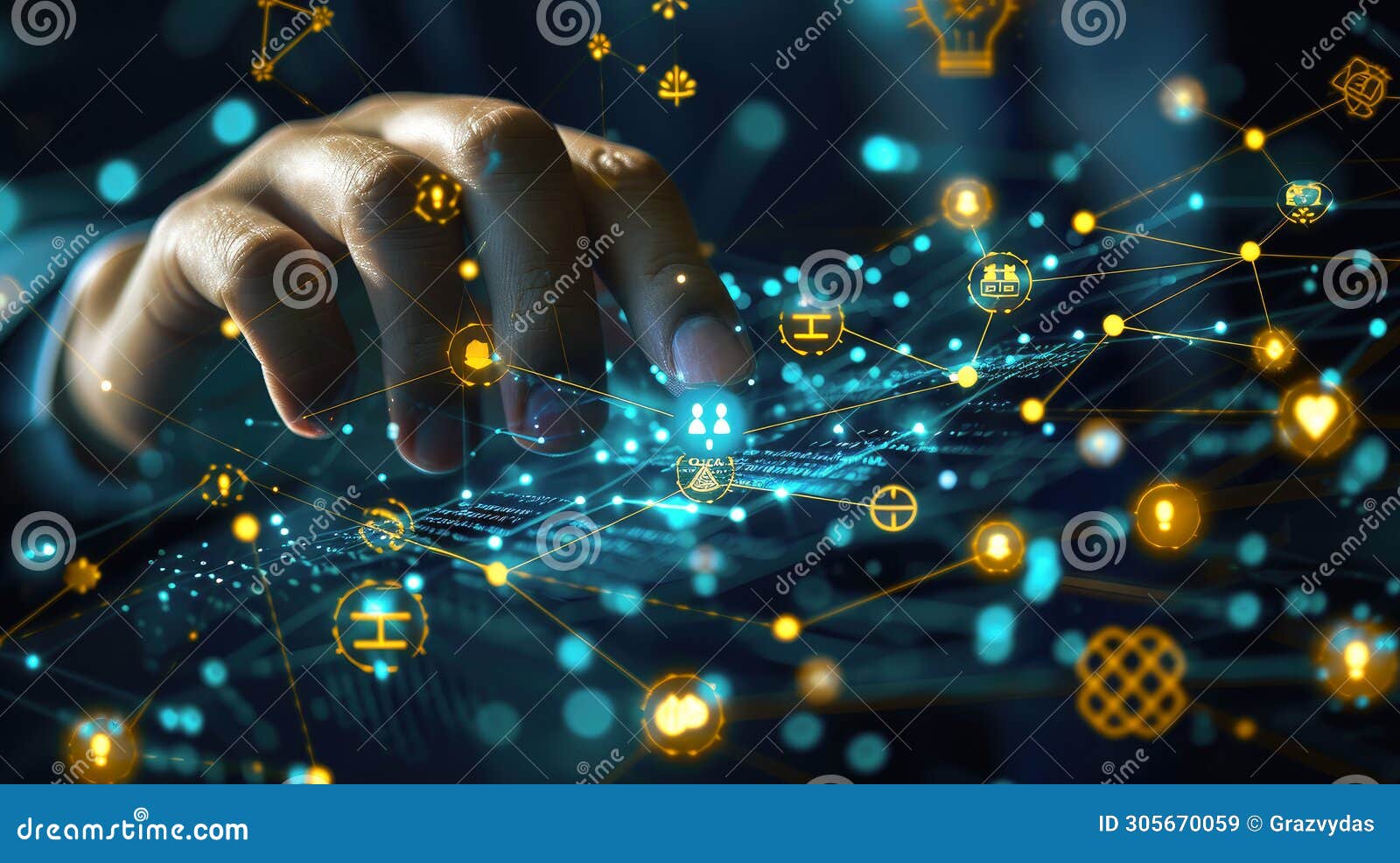 Concept of Digital Screen,virtual Connection Icon,diagram,graph ...