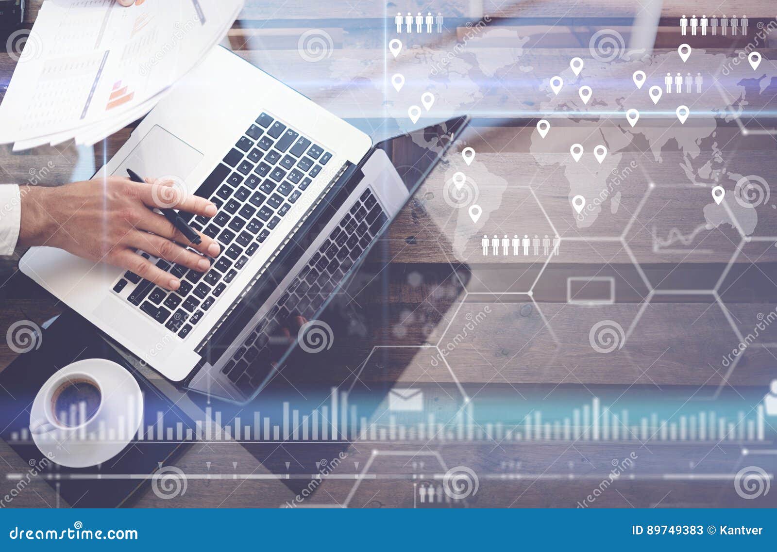 Concept of Digital Screen,virtual Connection Icon,diagram,graph ...