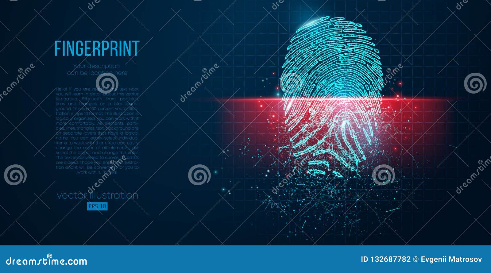 Concept of Digital Security, Electronic Fingerprint on Scanning Screen ...