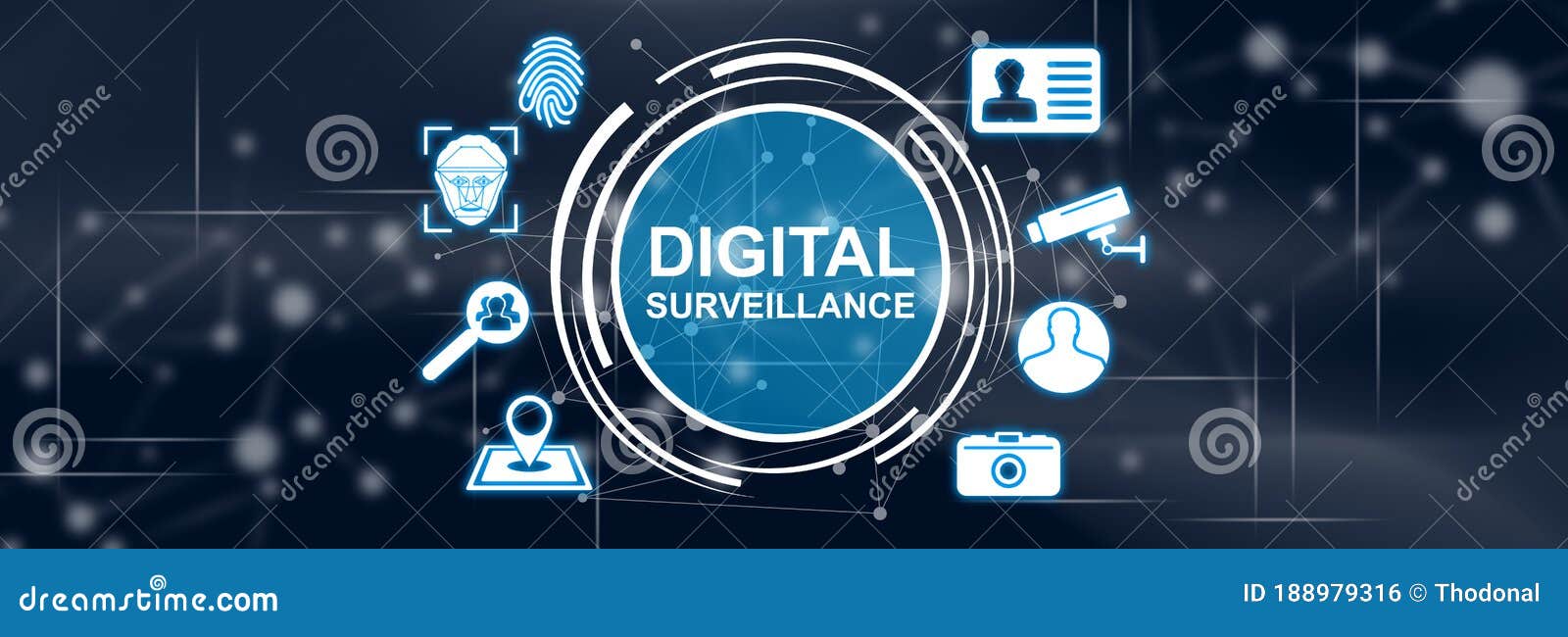 Concept of Digital Surveillance Stock Illustration - Illustration of ...