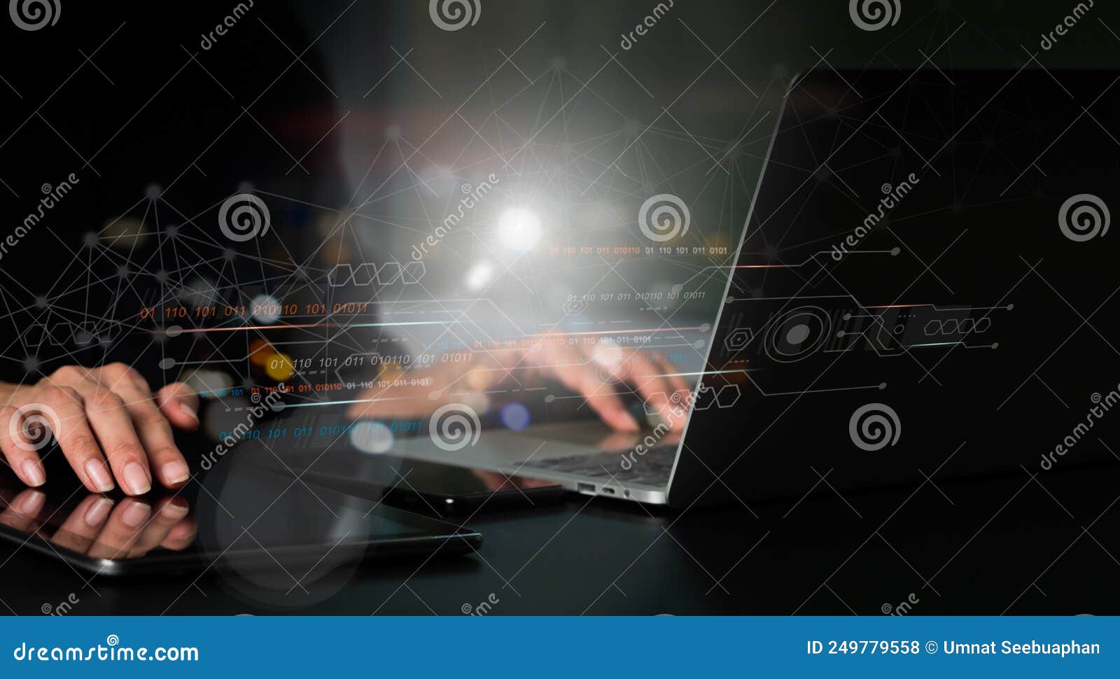 Concept of Digital Technology and Software Development. Coding ...