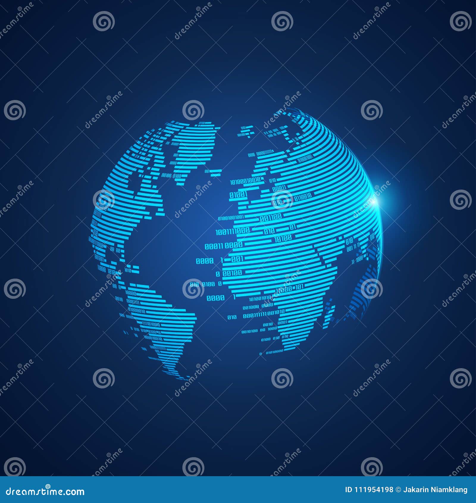 Binary global running stock vector. Illustration of concept - 111954198