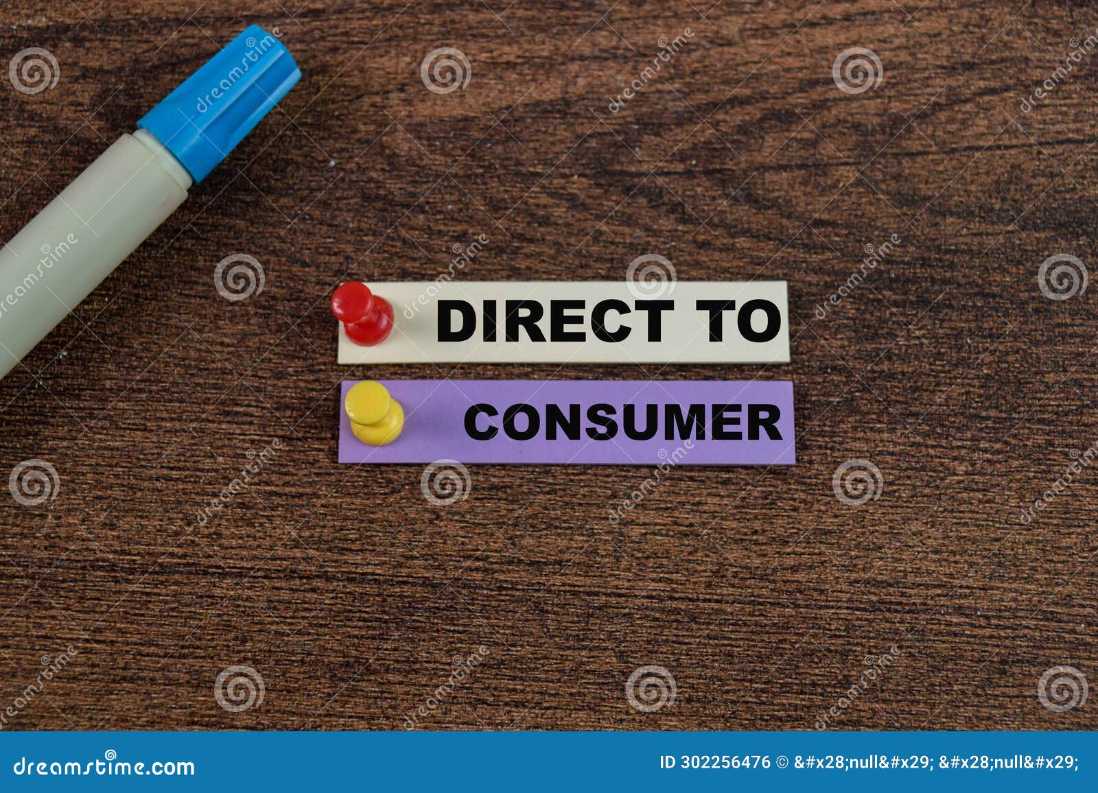 Concept of Direct To Consumer Write on Sticky Notes Isolated on Wooden ...