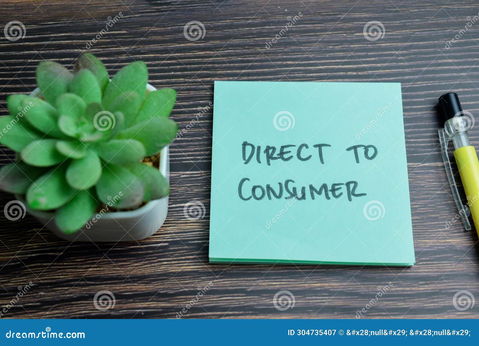 Concept of Direct To Consumer Write on Sticky Notes Isolated on Wooden ...