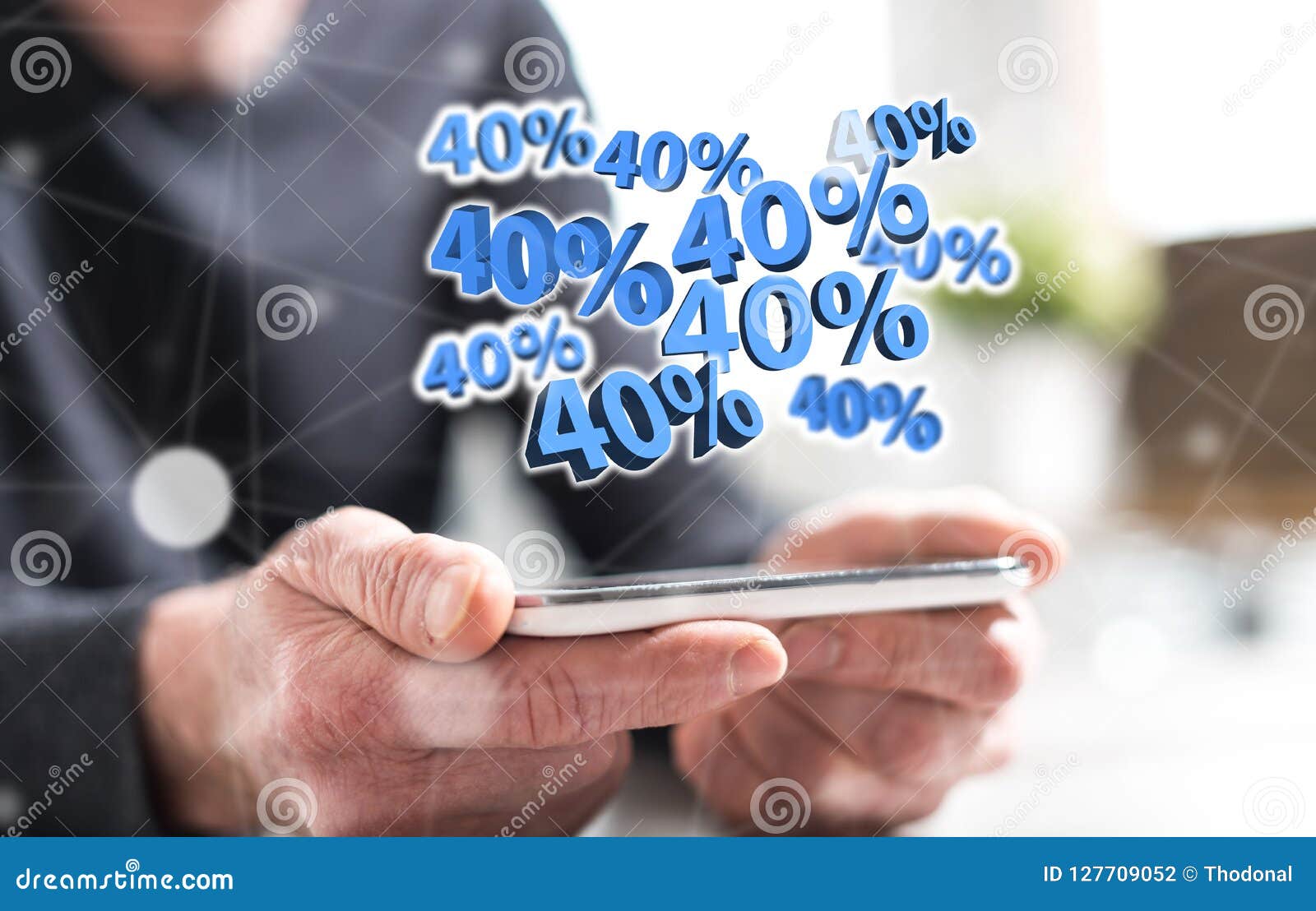 Concept of 40 discount stock photo. Image of sale, hand - 127709052