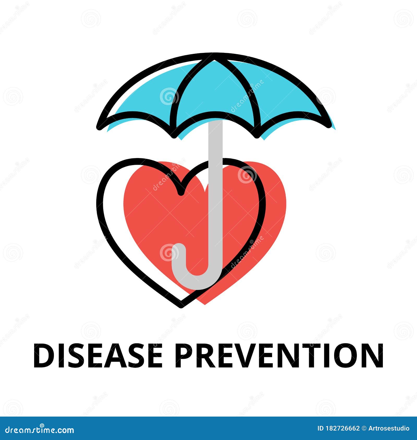 Concept of Disease Prevention Icon, Modern Flat Editable Line Design ...