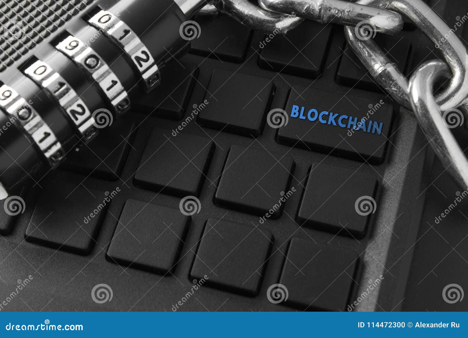 Concept of Distribution Network Technology Blockchain. Lock, Chain ...