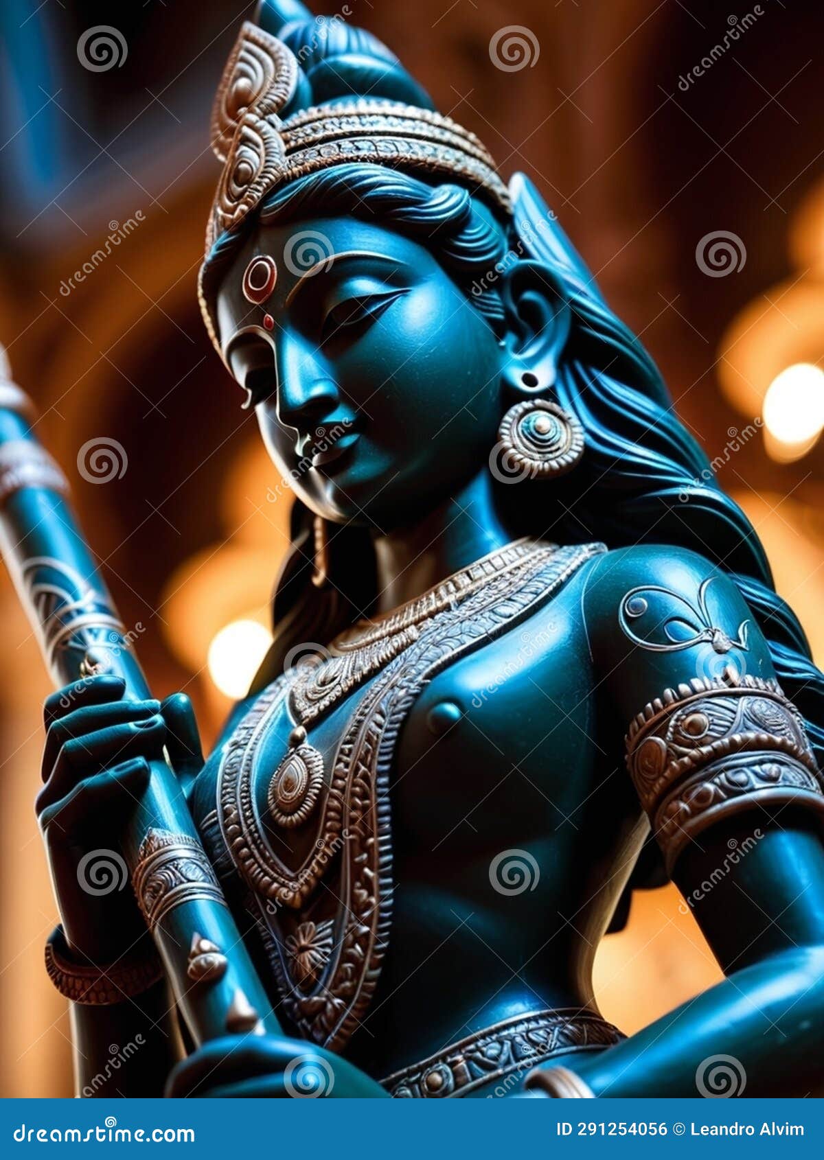 The Divine Melody Capturing the Essence of an Indian Flute Statue.AI ...