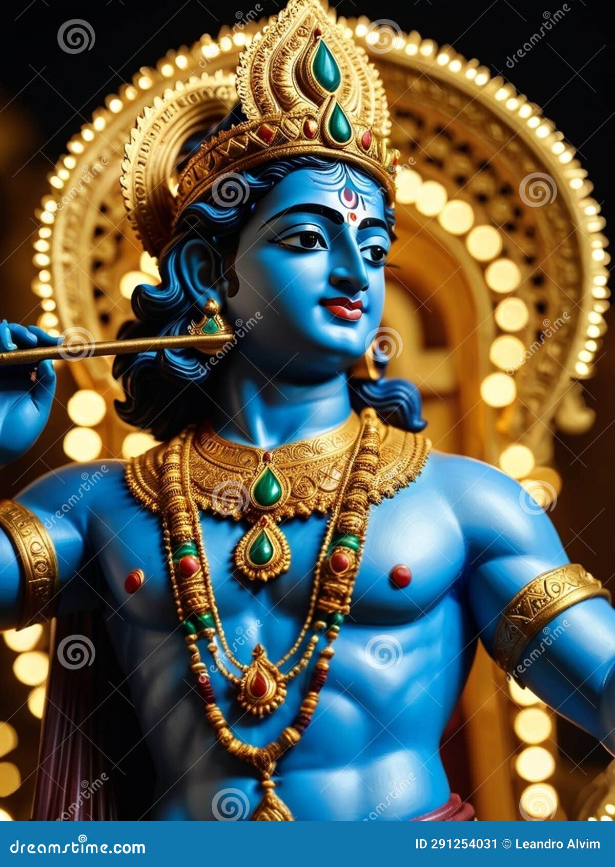 The Divine Presence of Krishna in Statue Form.AI Generated Stock ...