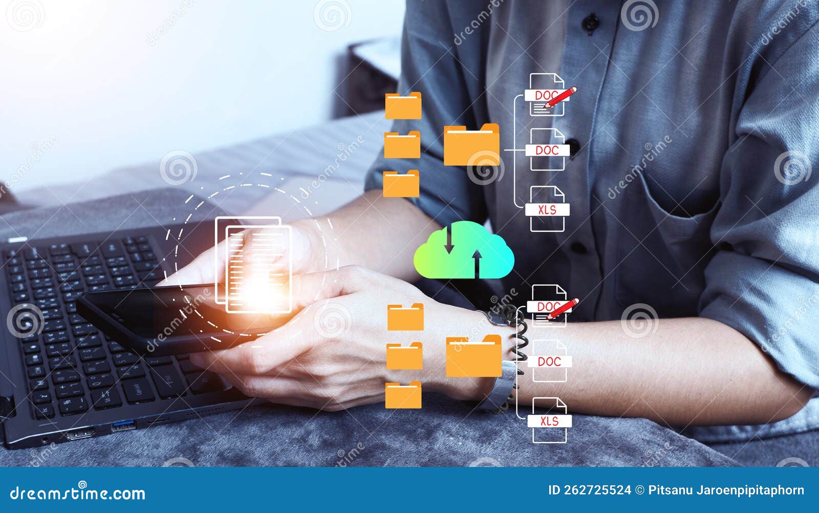 Document Management System Concept, Folder and Document Icon Software ...