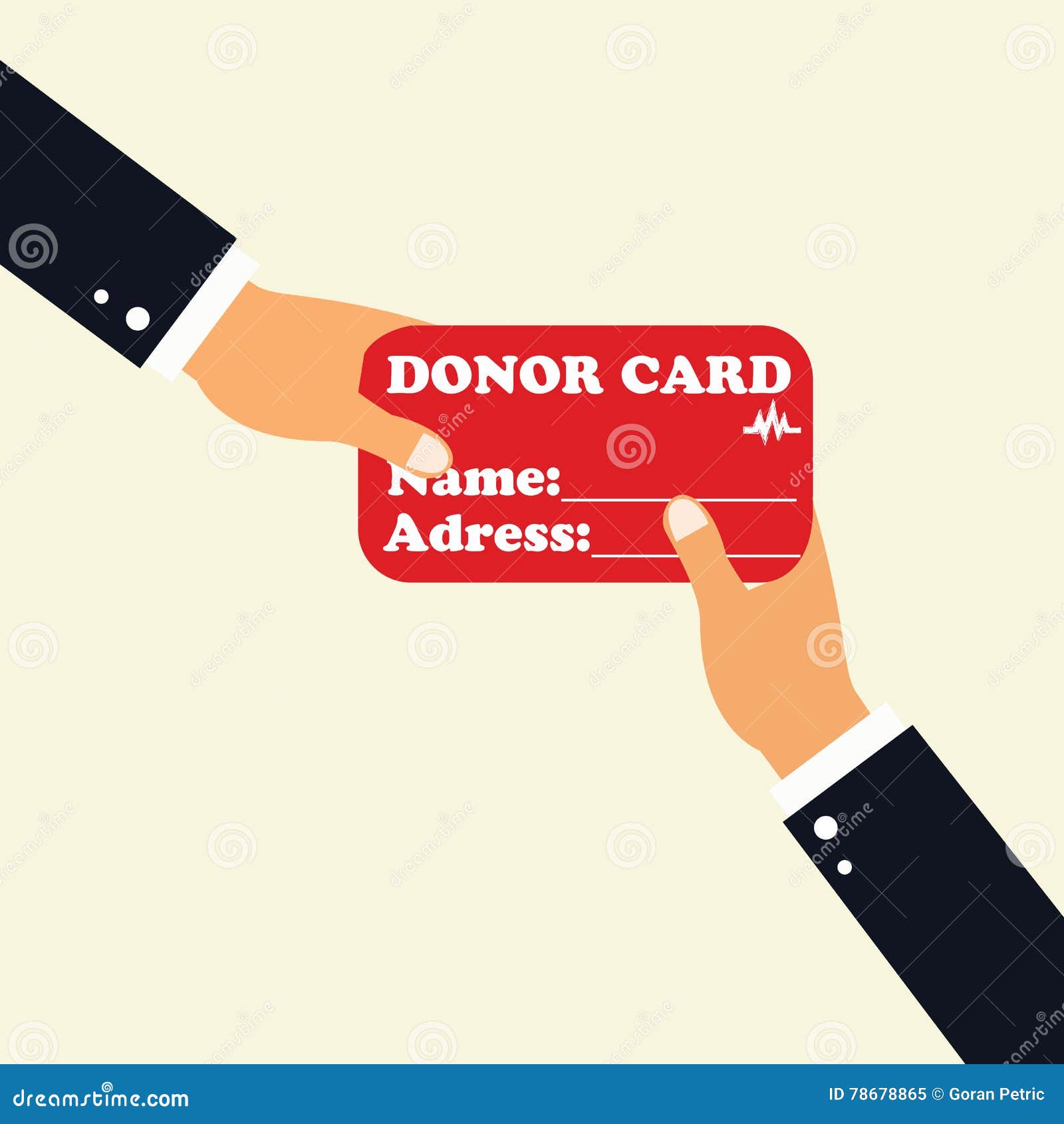 Concept of Donate Organ.Hand Holding Donor Card. Stock Vector ...