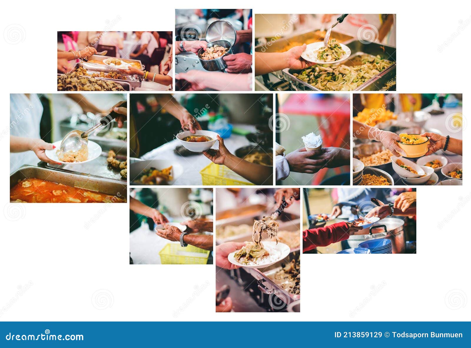 The Concept of Donating Food and Sharing Food To the Poor Stock Image ...