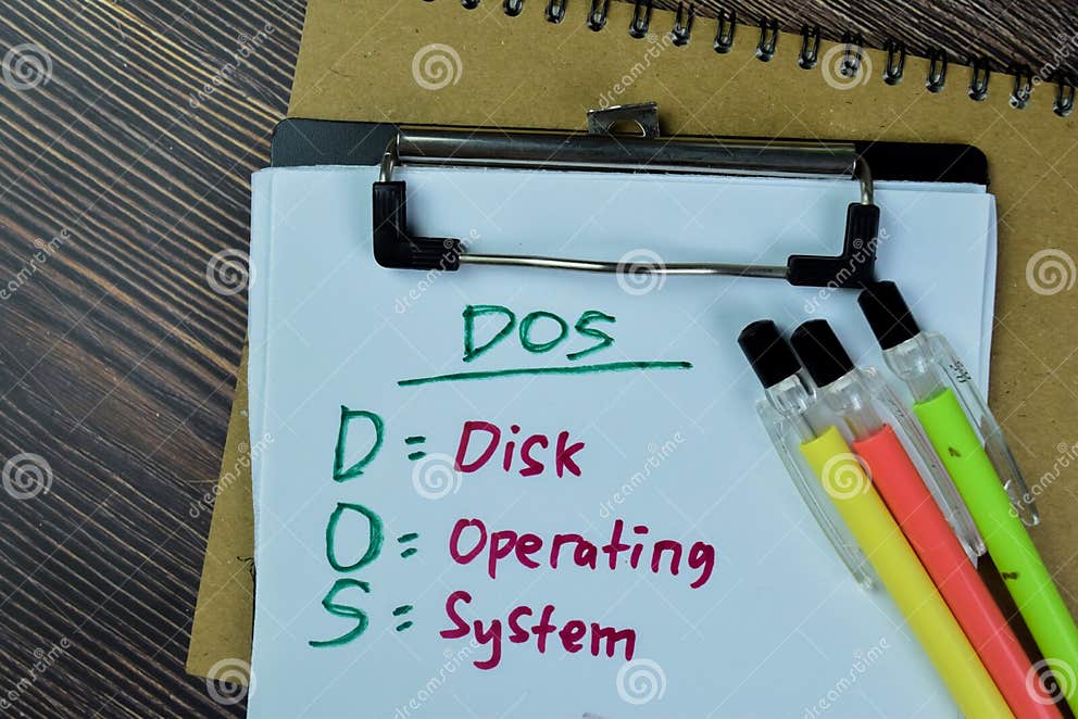 Concept of DOS - Disk Operating System Write on Paperwork Isolated on ...