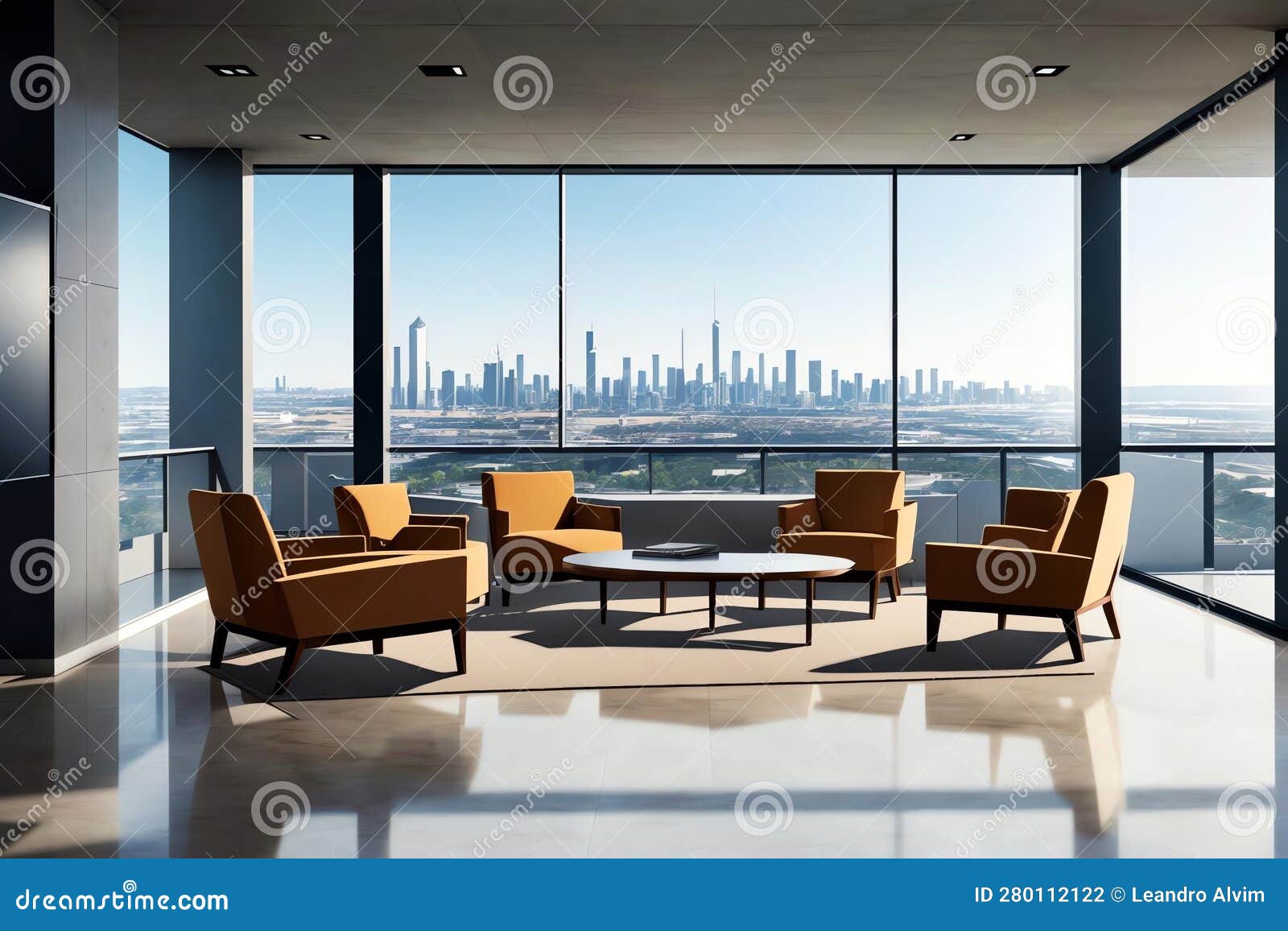 The Dramatic Office Lobby.AI Generated Stock Illustration ...
