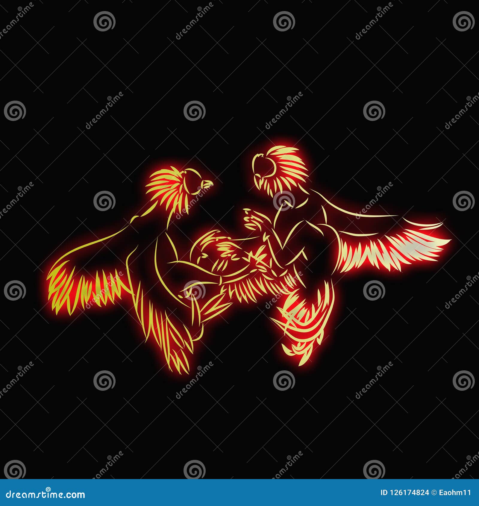 Mermaid Fighting A Sea Serpent Drawing Black And White Vector ...