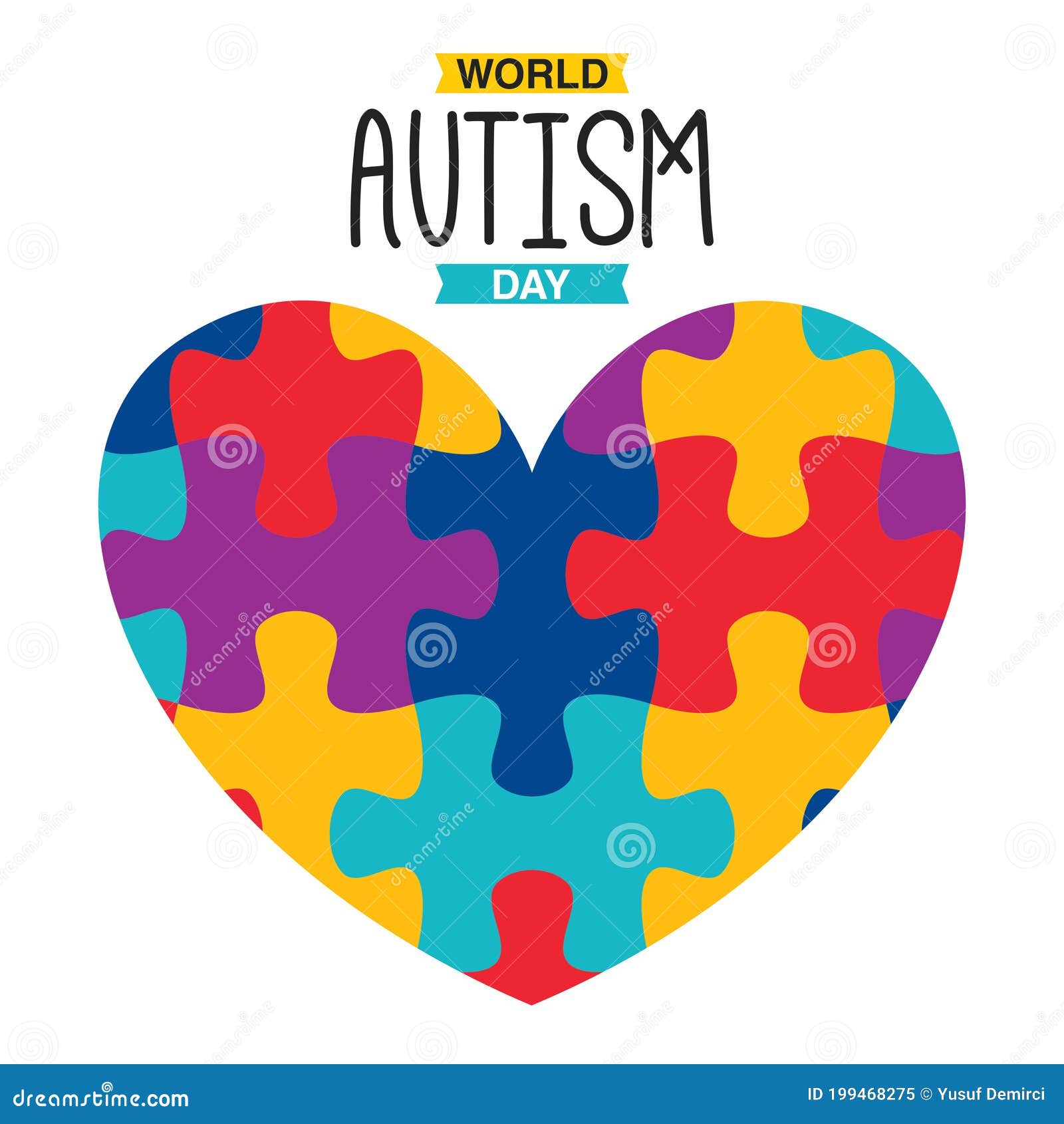 Concept Drawing of Autism Awareness Stock Vector - Illustration of ...
