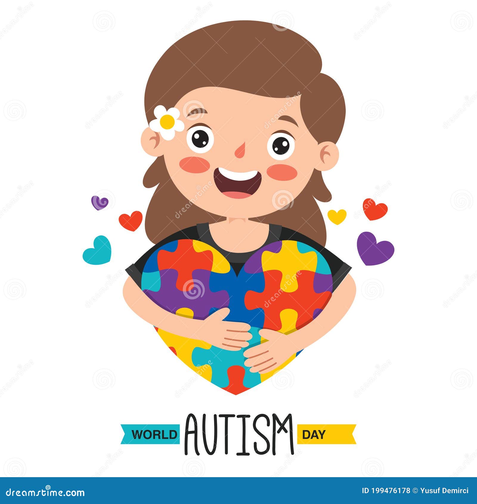 Concept Drawing of Autism Awareness Stock Vector - Illustration of ...