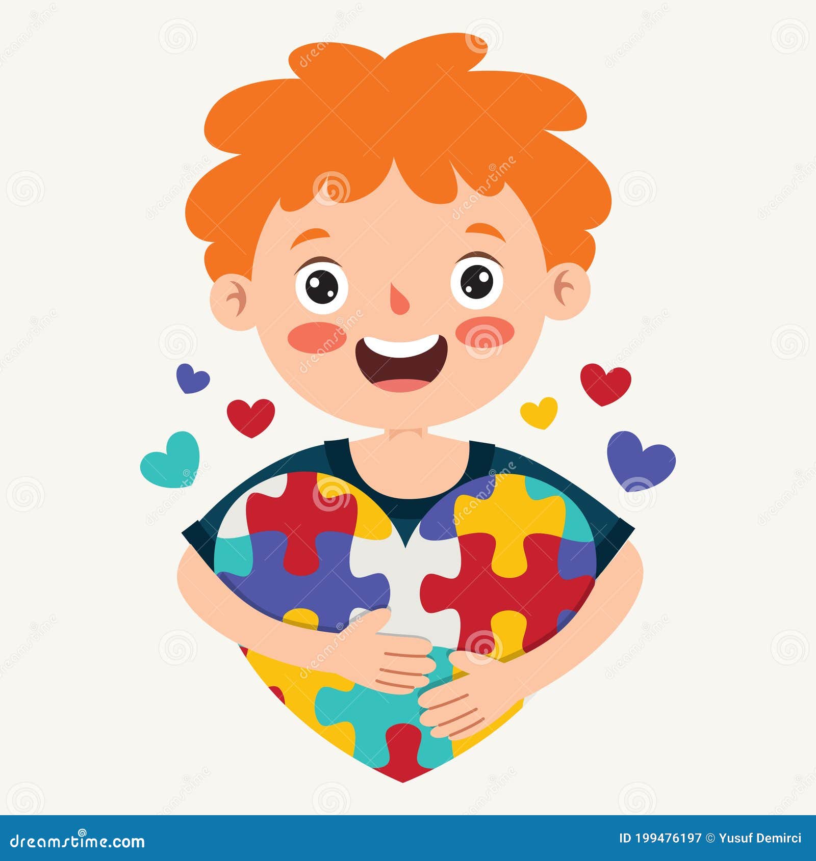 Concept Drawing of Autism Awareness Stock Vector - Illustration of ...